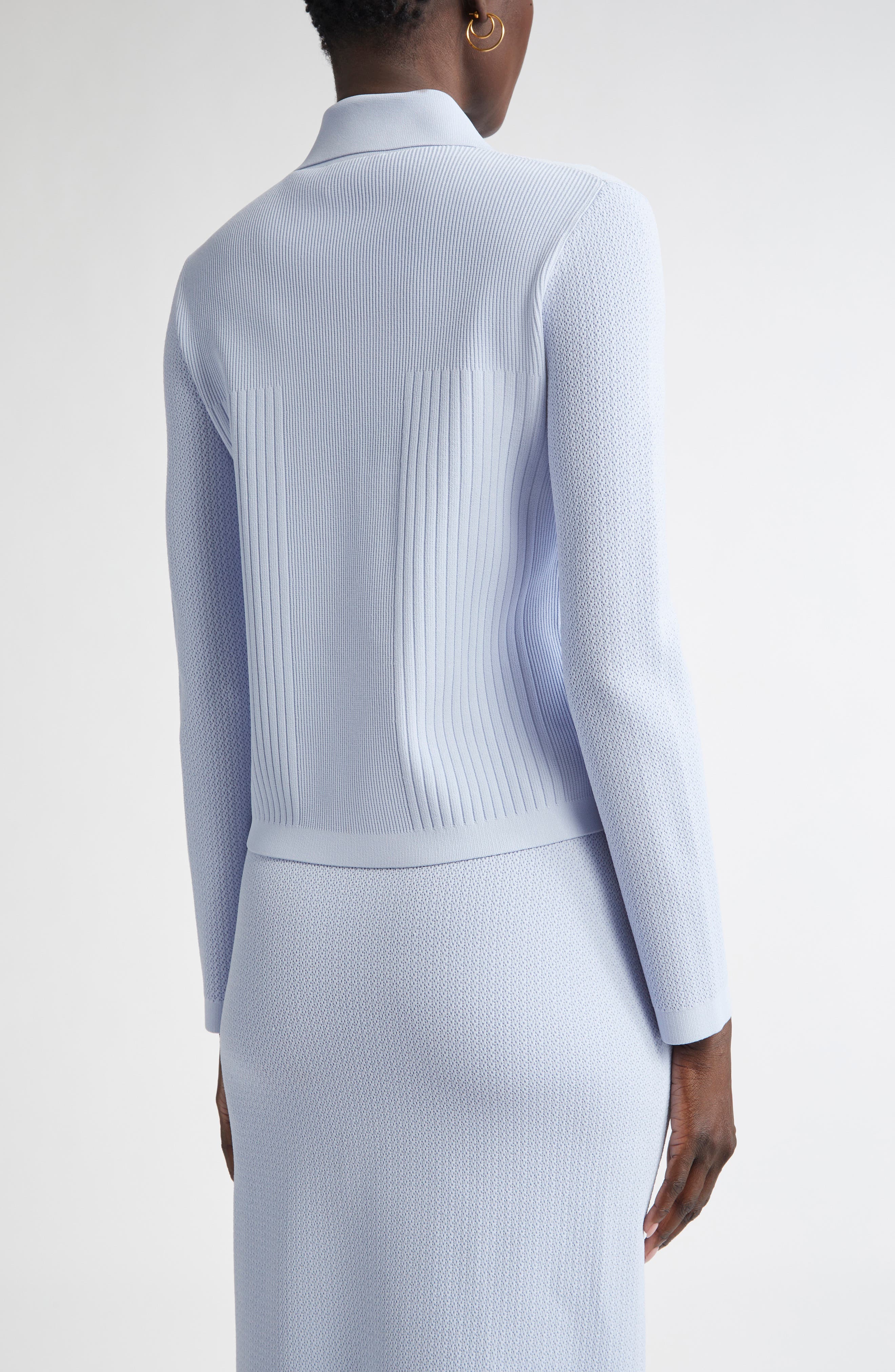 ST. JOHN Mixed Stitch Flatback Rib Jacket | Nordstrom
