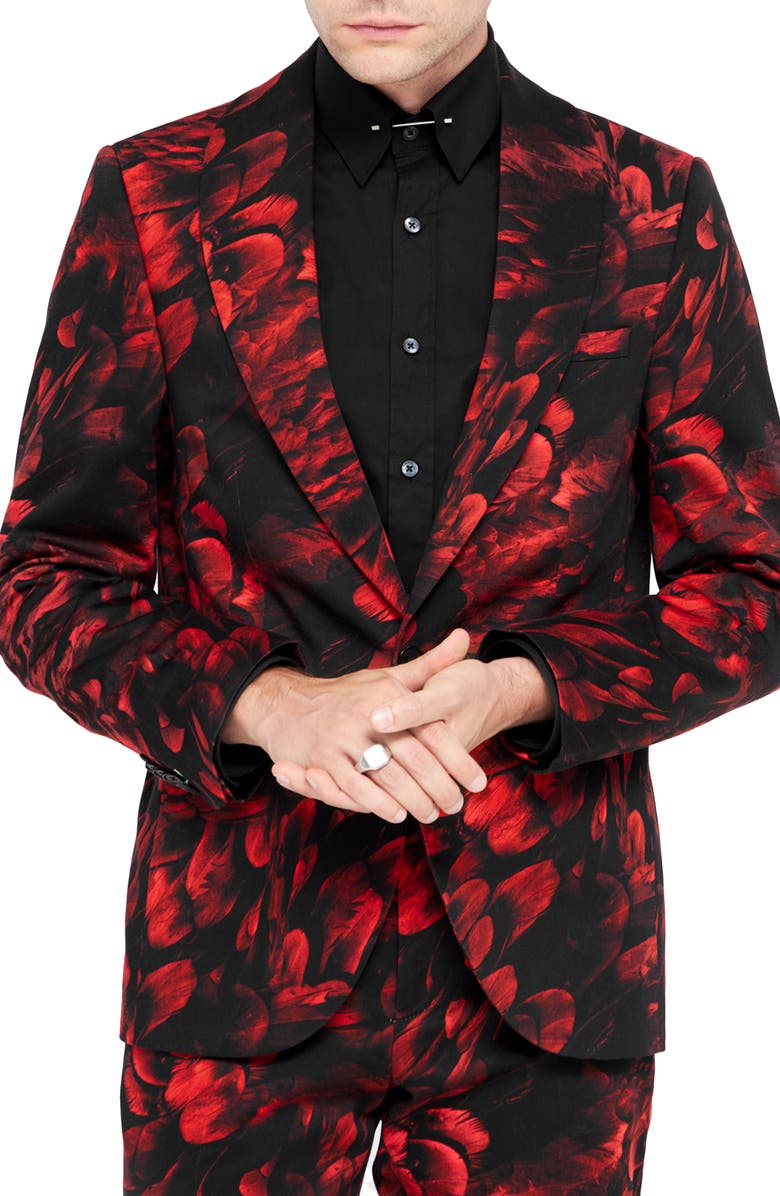 Twisted Tailor Heron Slim Fit Red Floral Suit Jacket | Nordstrom