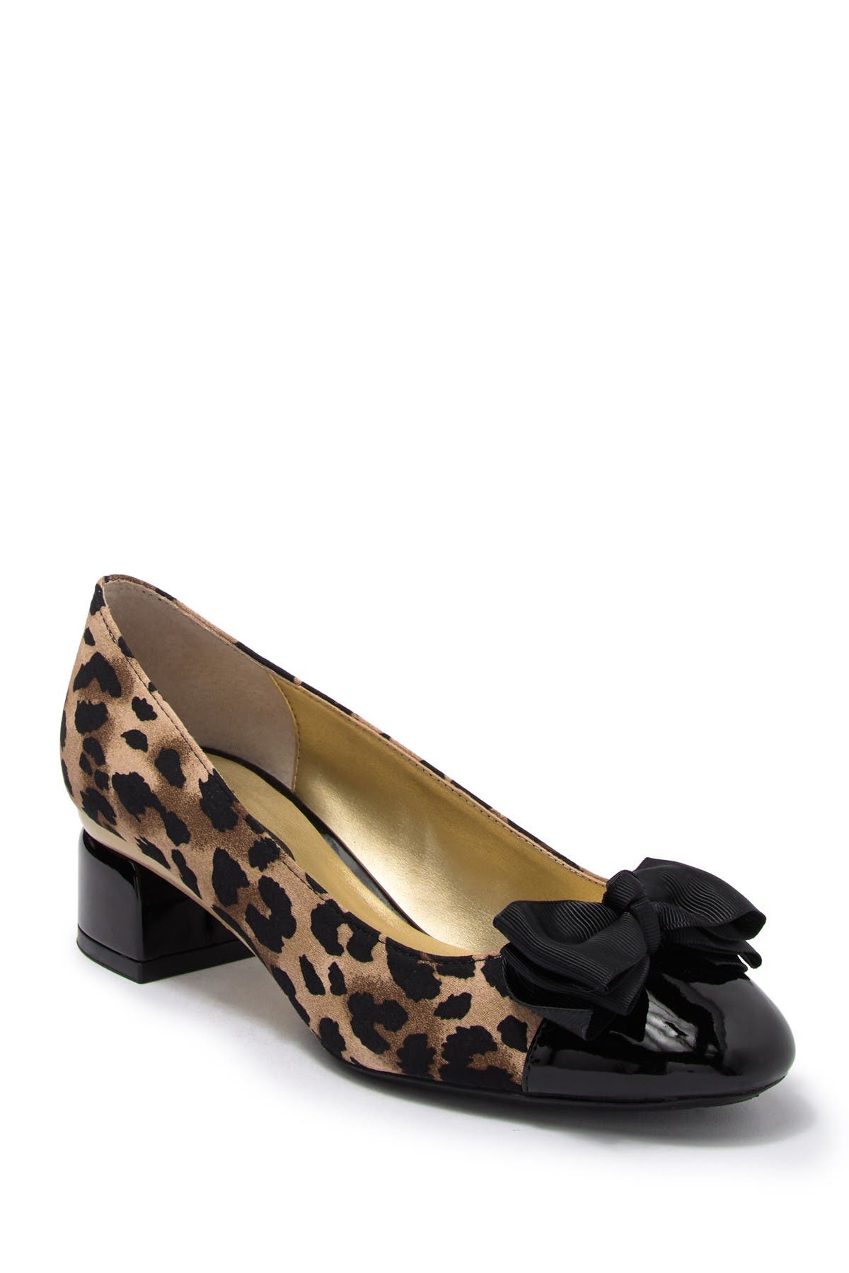J. Reneé Kintyre Leopard Print Bow Block Heel - Wide Width Available ...