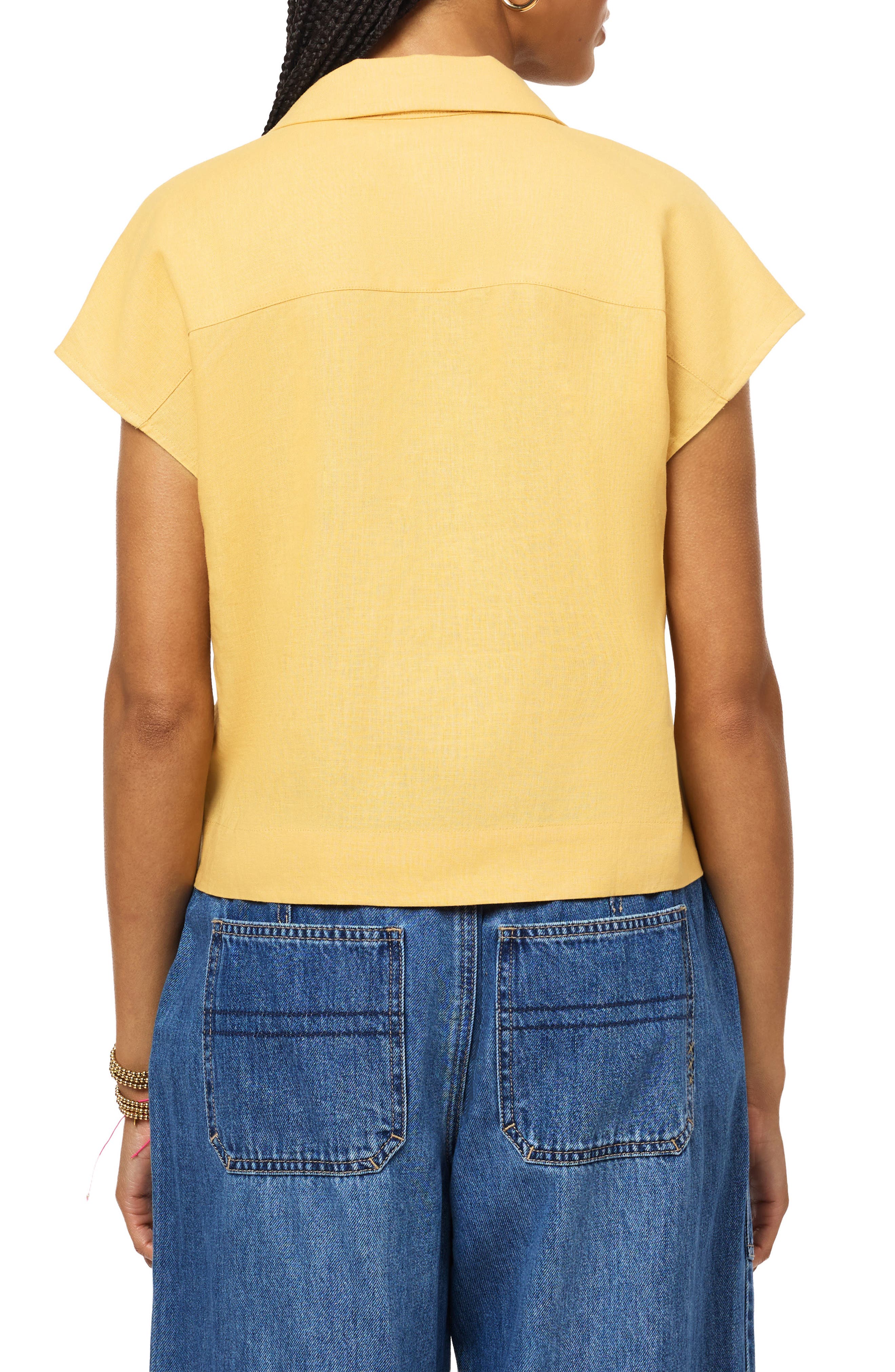 Scotch & Soda Short Sleeve Linen Blend Button-Up Top | Nordstromrack