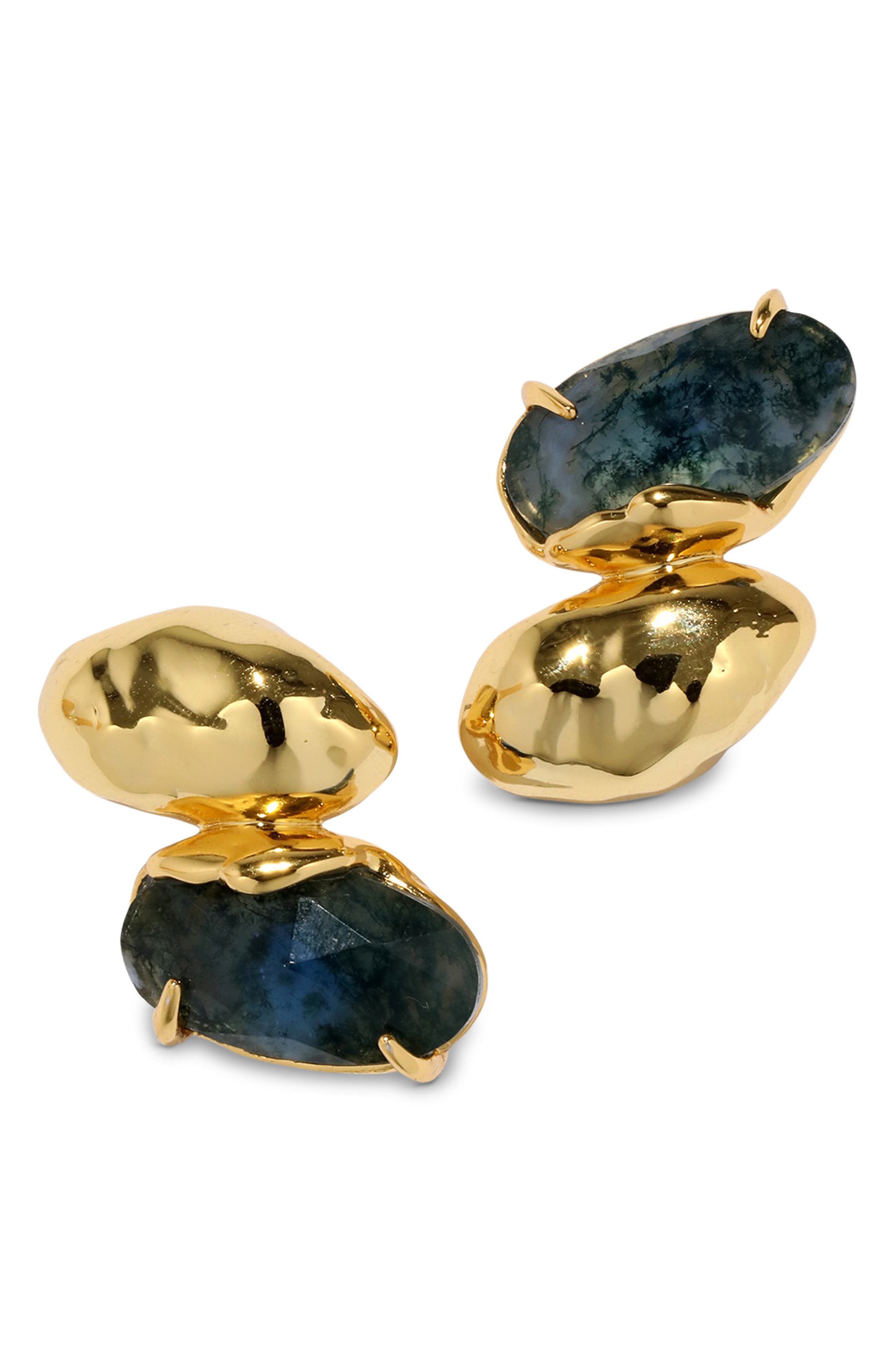 Alexis Bittar Brut Blue Moss Agate Drop Earrings | Nordstrom