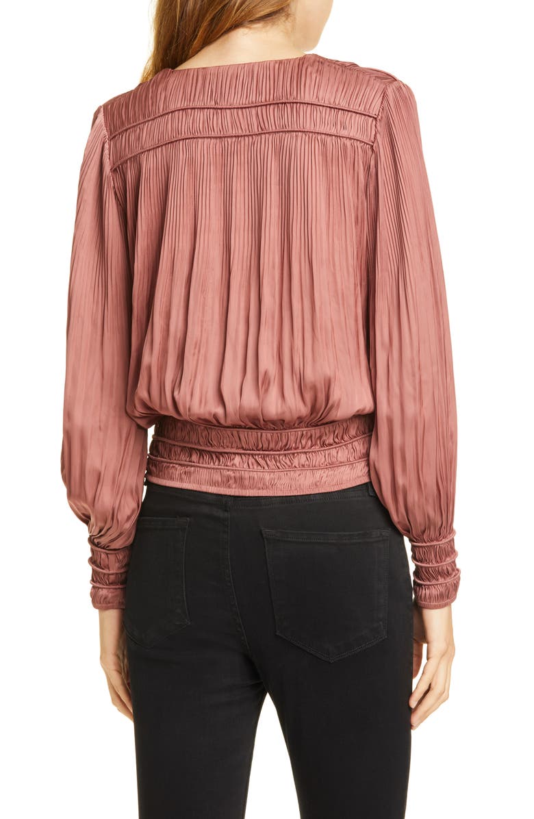 FRAME V-Neck Pleated Top | Nordstromrack