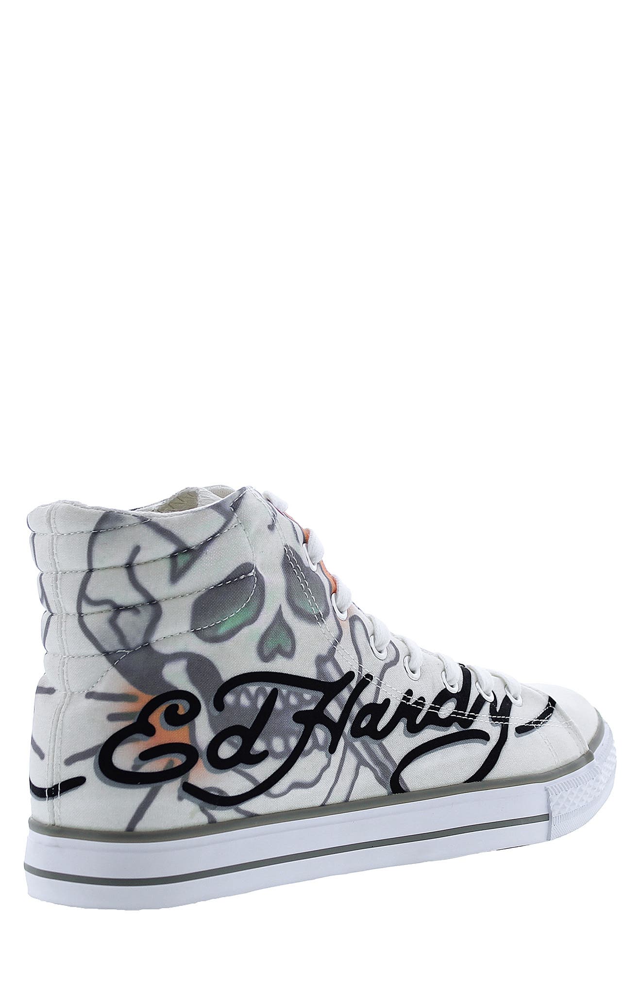 Ed Hardy Tibby Skull Print High Top Sneaker (Men) | Nordstromrack