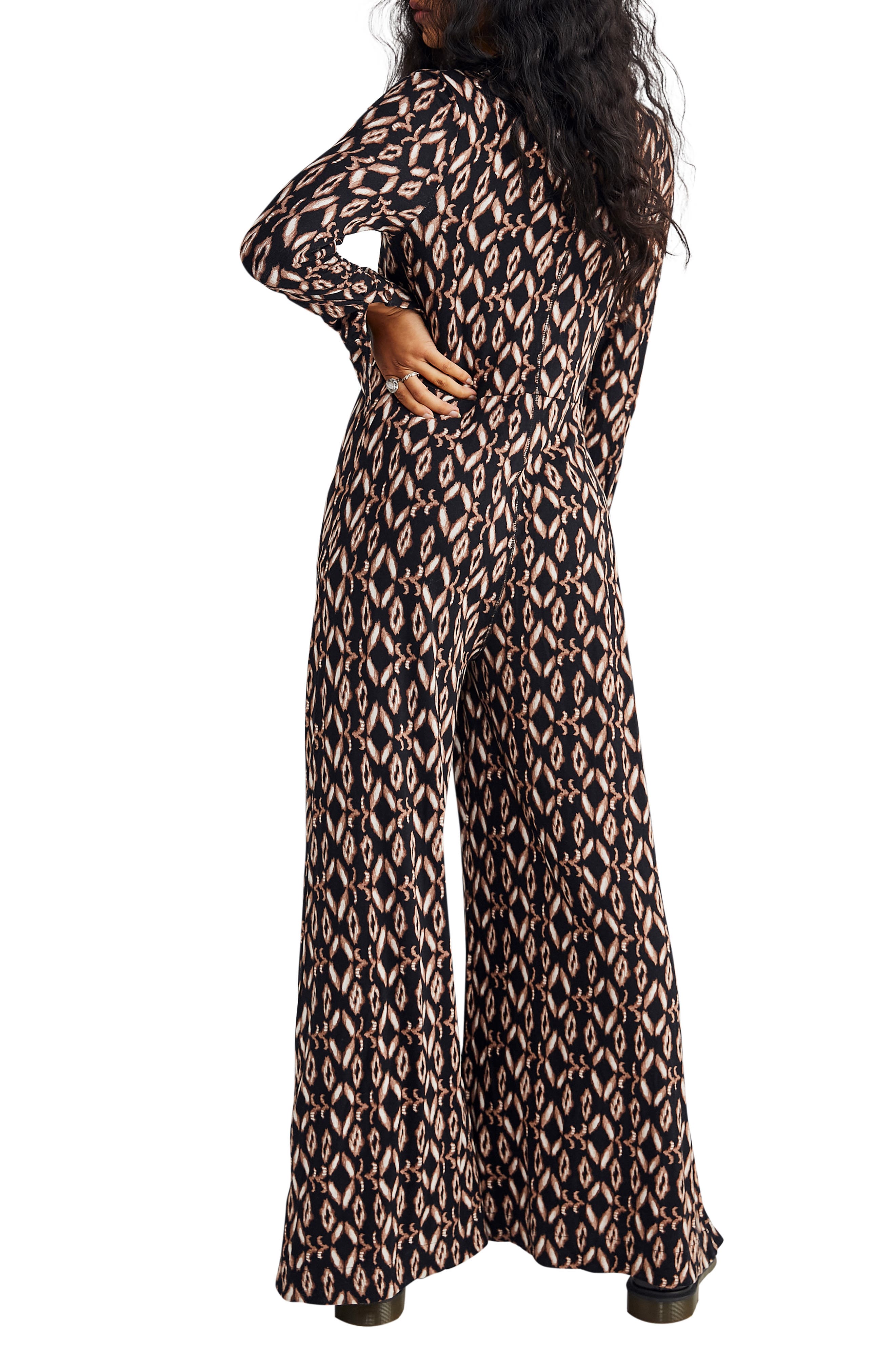 Free People Shayla Long Sleeve Wide Leg Jumpsuit | Nordstromrack