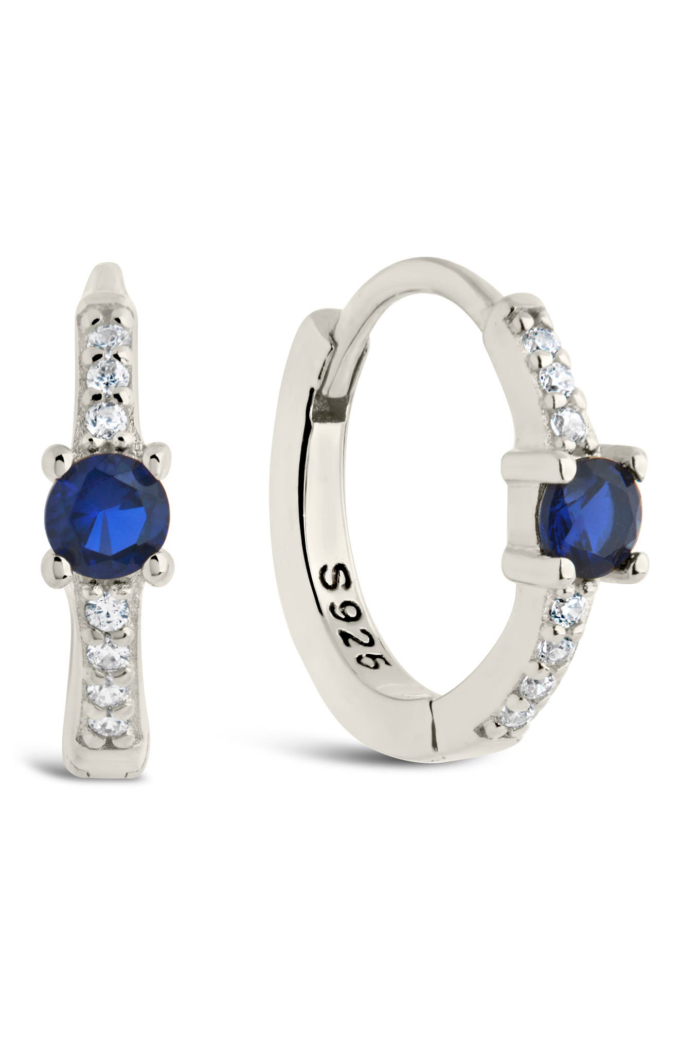 Sterling Forever Sterling Silver & CZ Enzo Micro Hoop Earrings ...