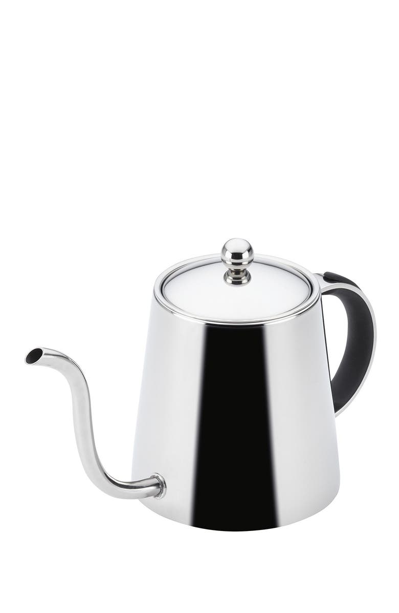 BONJOUR Stainless Steel Pour Over Teapot with Black Handle, 23-Ounce ...