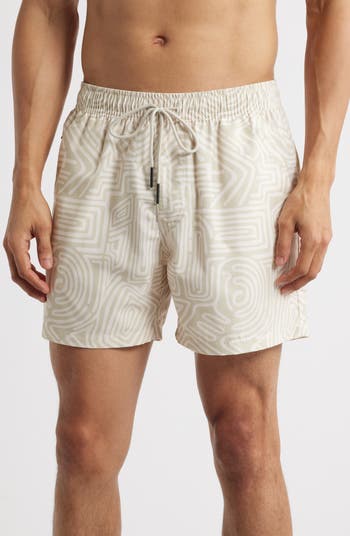 OAS Cream Golconda Relaxed Fit Swim Trunks | Nordstrom