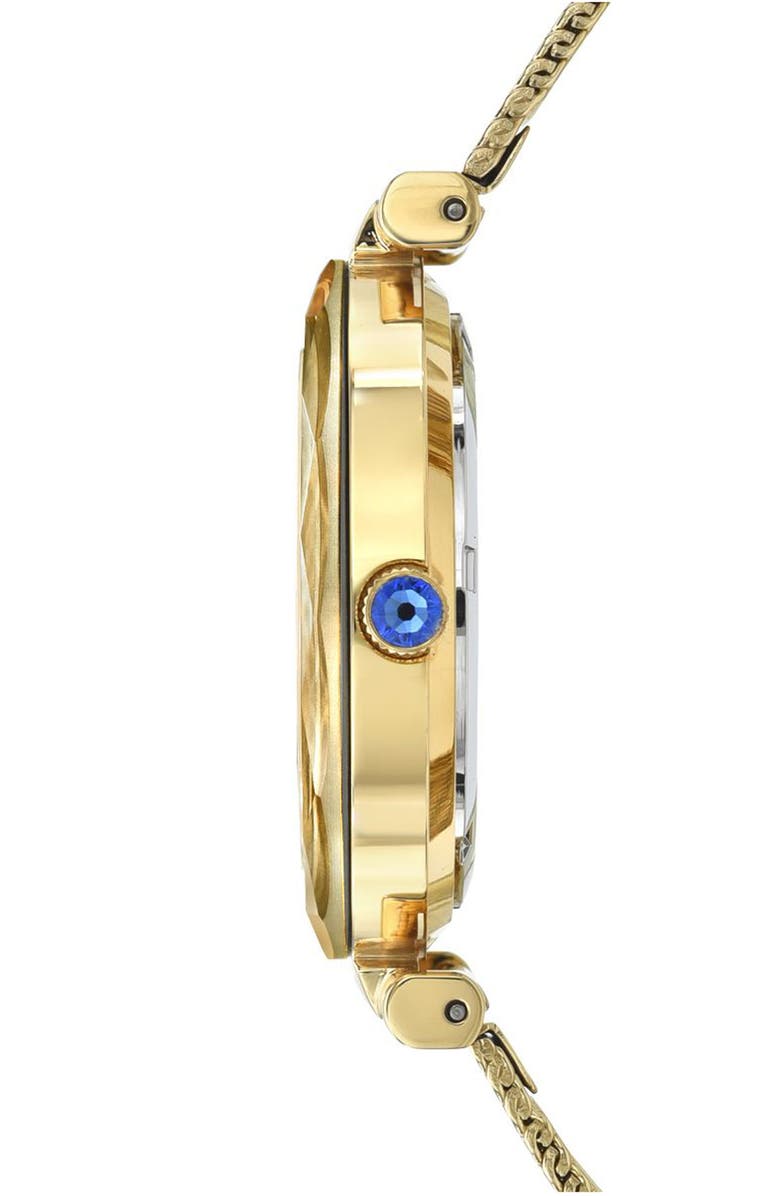 PORSAMO BLEU Hazel White Topaz Mother of Pearl Dial 3-Hand Quartz Mesh ...