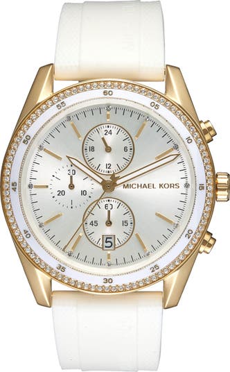 Michael Kors Hadyn Chronograph Silicone Strap Watch, 42mm | Nordstromrack