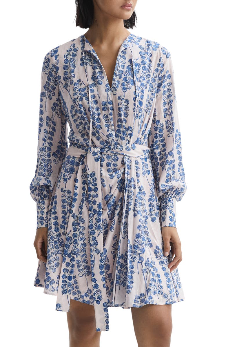 Reiss Marnie Long Sleeve Tie Belt Dress | Nordstromrack