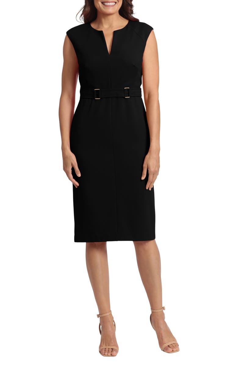 London Times Belted Midi Sheath Dress | Nordstromrack