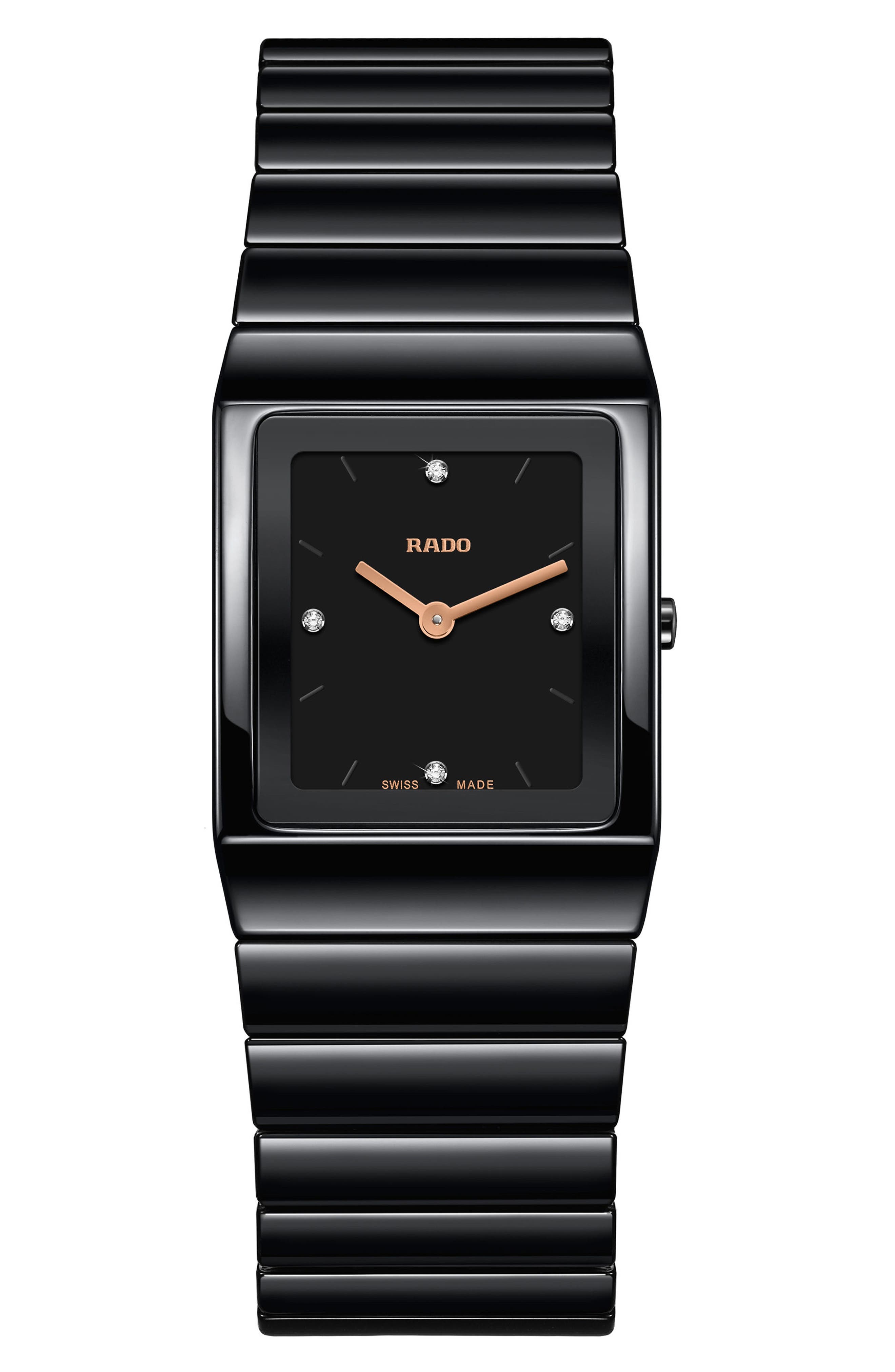 RADO Ceramica Diamond Bracelet Watch, 22.9mm x 31.7mm | Nordstrom