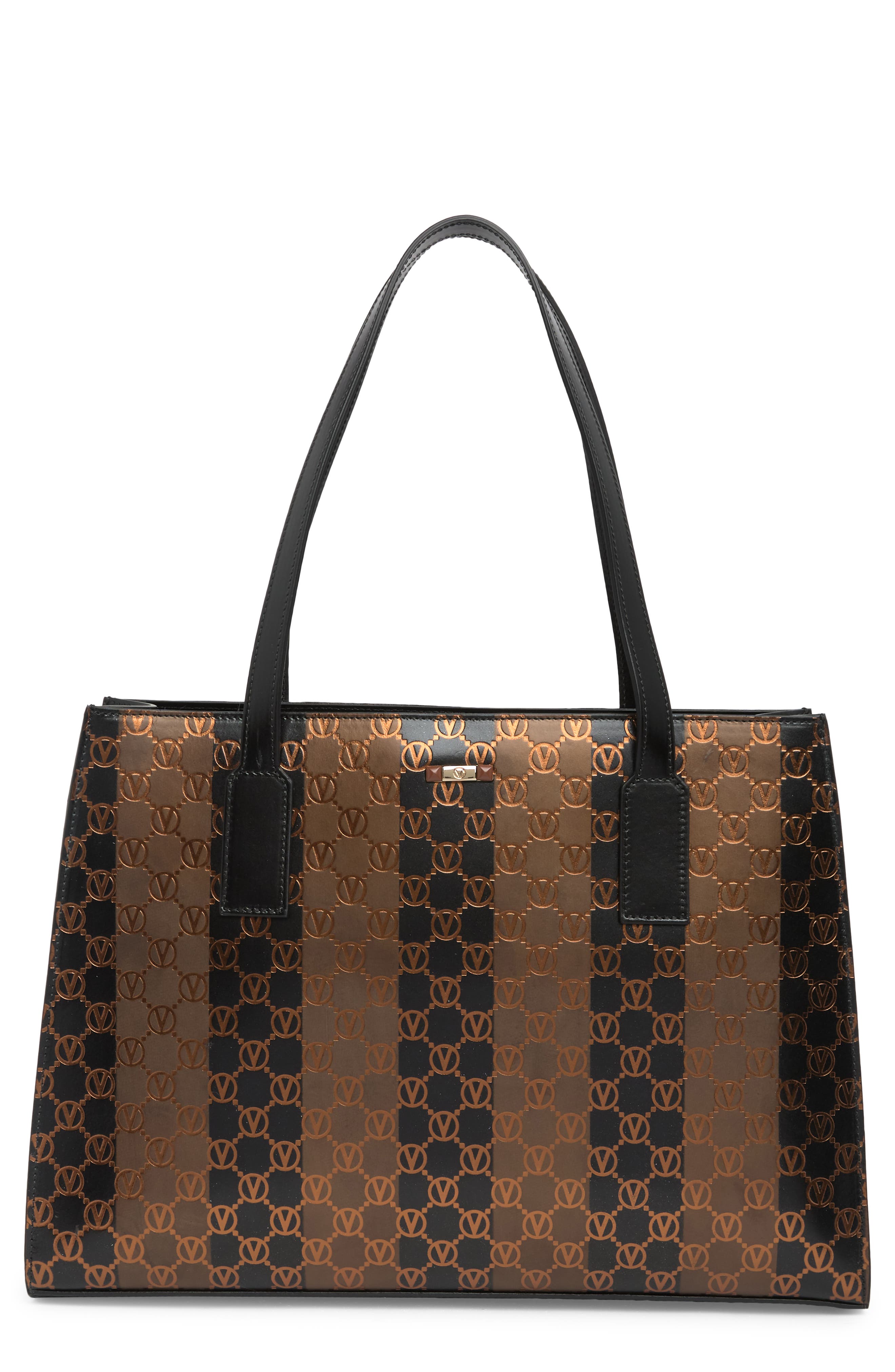VALENTINO BY MARIO VALENTINO Pauline Monogram Stripes Leather Shoulder ...