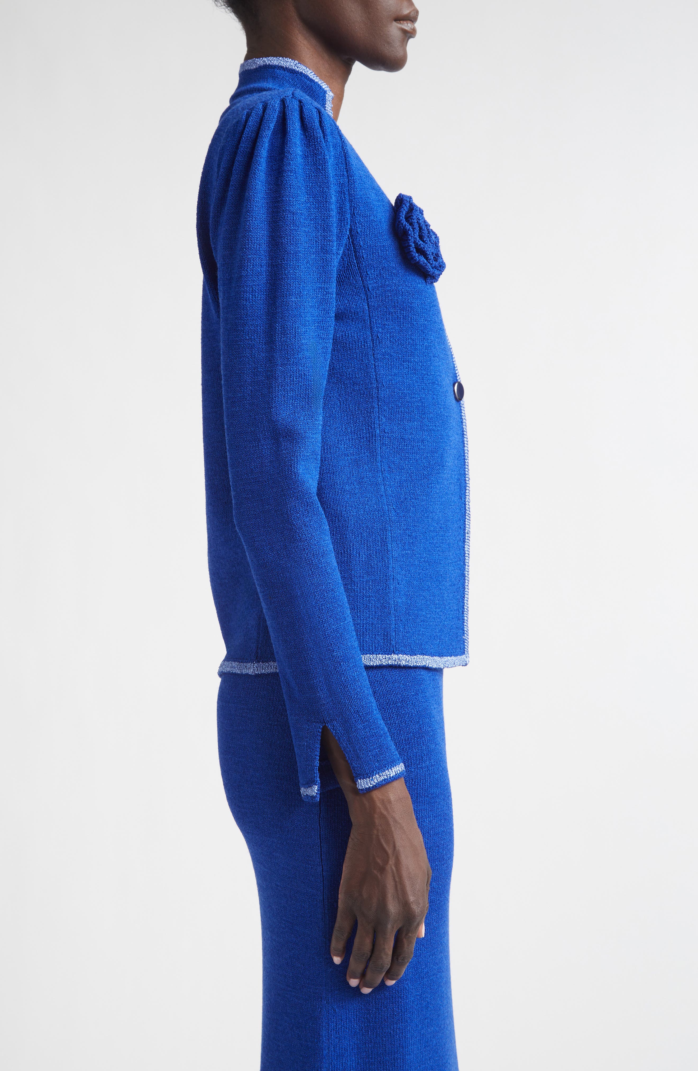 ST. JOHN Betsey Rosette Embellished Legacy Crepe Knit Jacket | Nordstrom