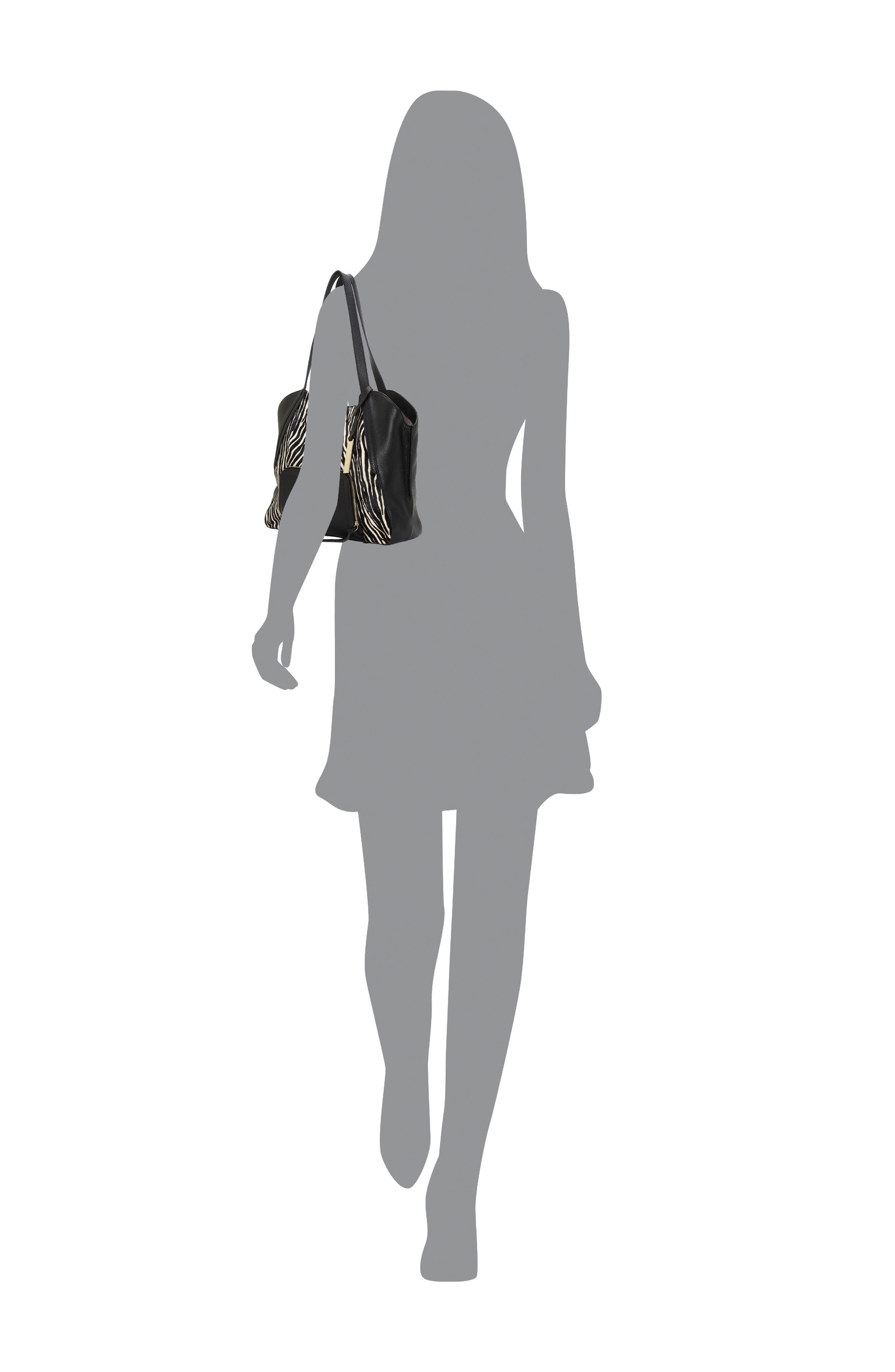 Vince Camuto Kelsey Zebra Print Genuine Calf Hair Leather Tote Bag ...