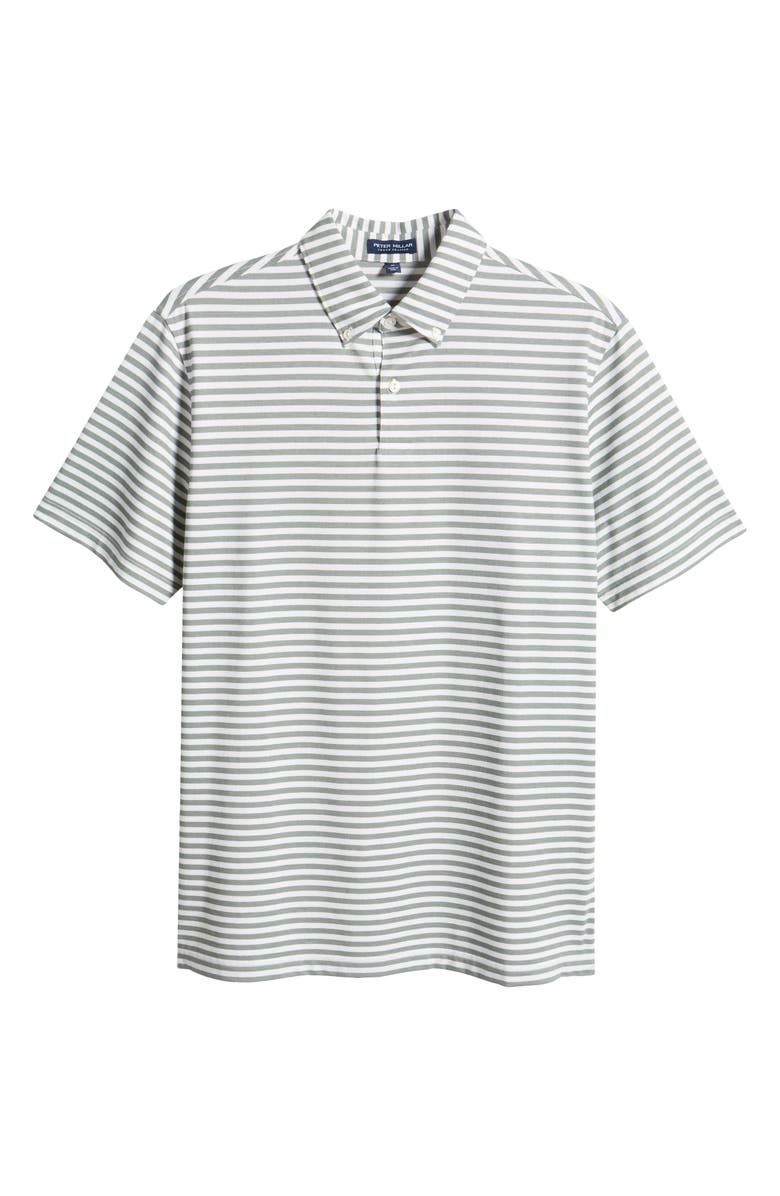 Peter Millar Albatross Stripe Pima Cotton Blend Piqué Button-Down Polo ...