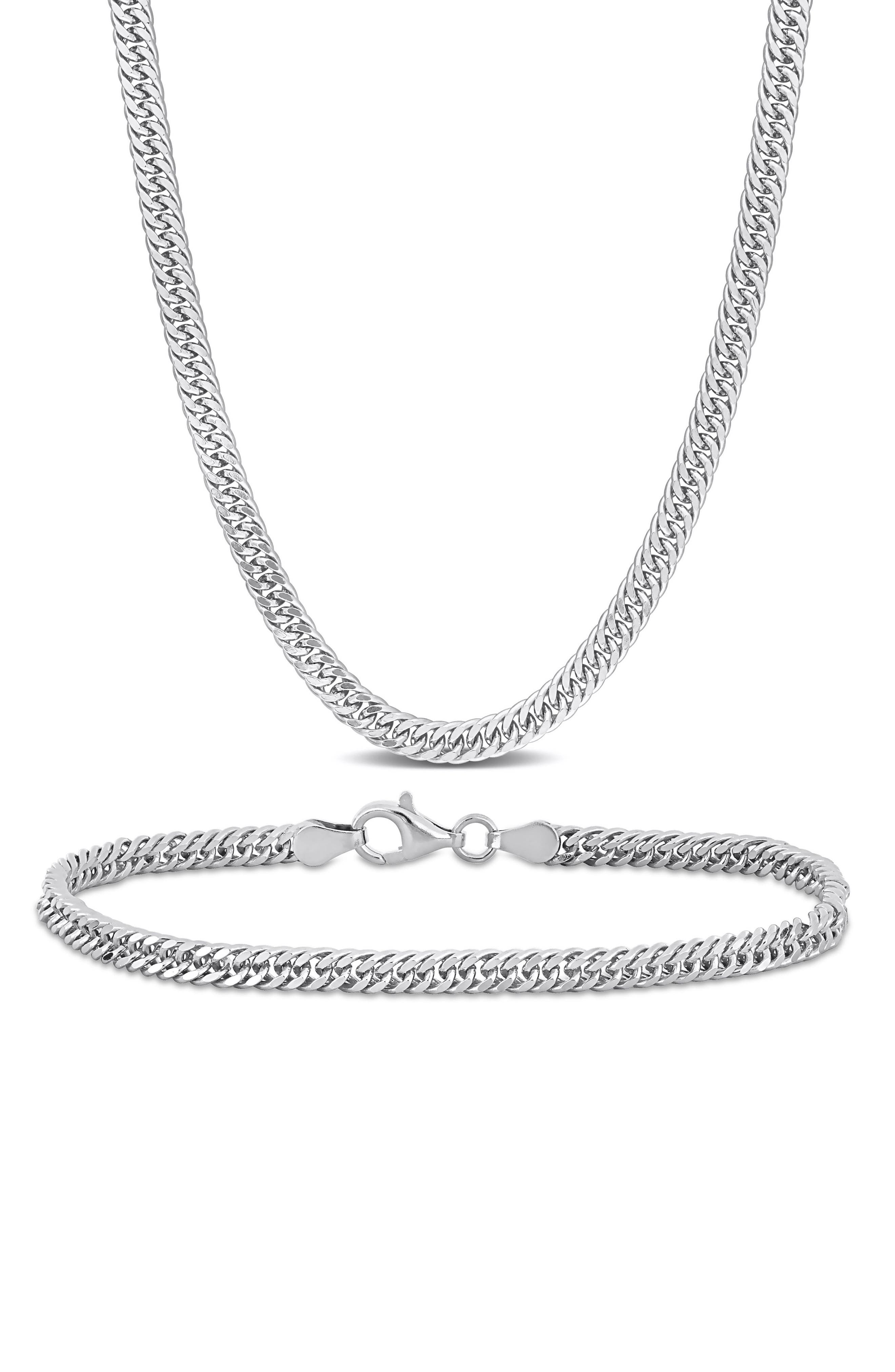 DELMAR Double Curb Chain Bracelet & Necklace Set (Women) | Nordstromrack