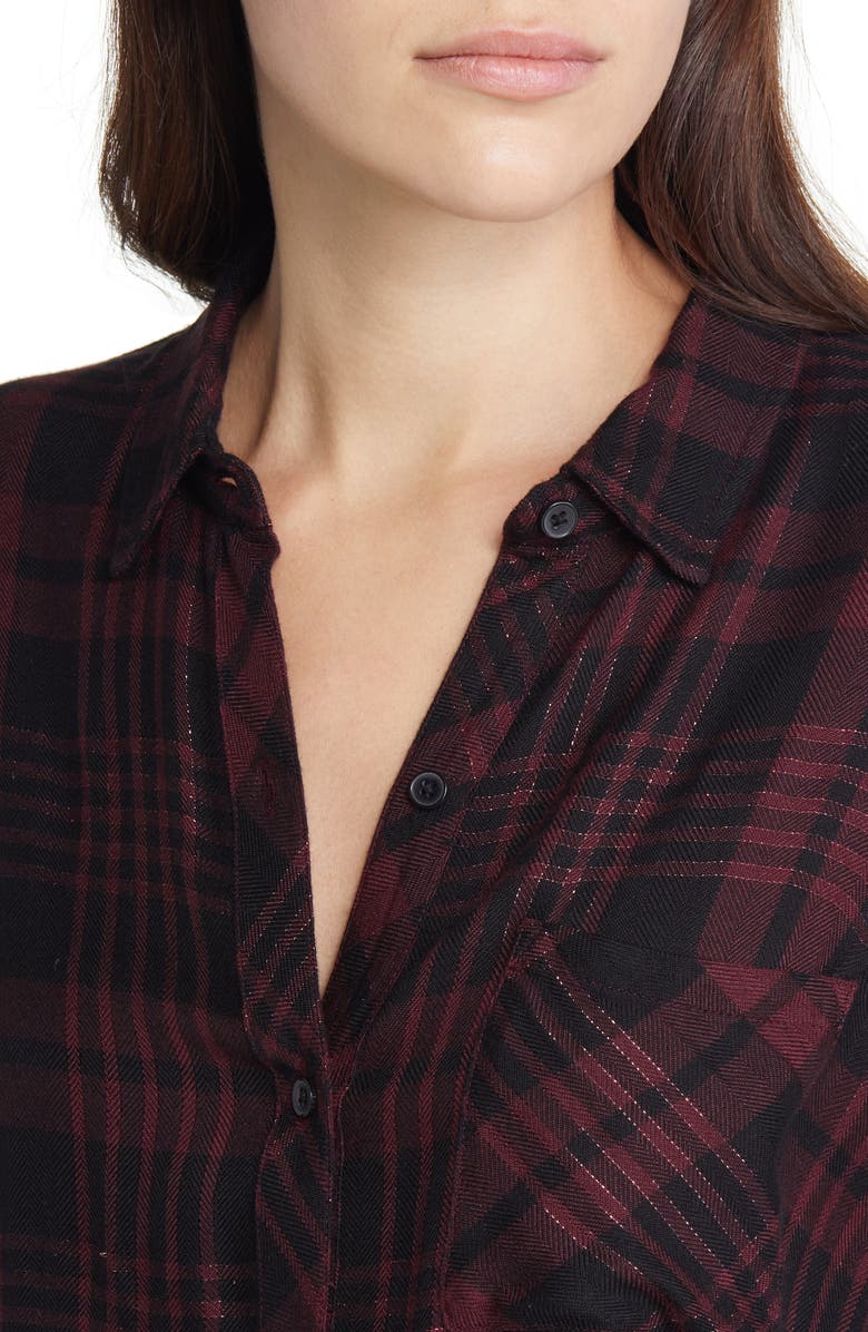 Rails Women's Hunter Metallic Plaid Button-Up Shirt | Nordstromrack