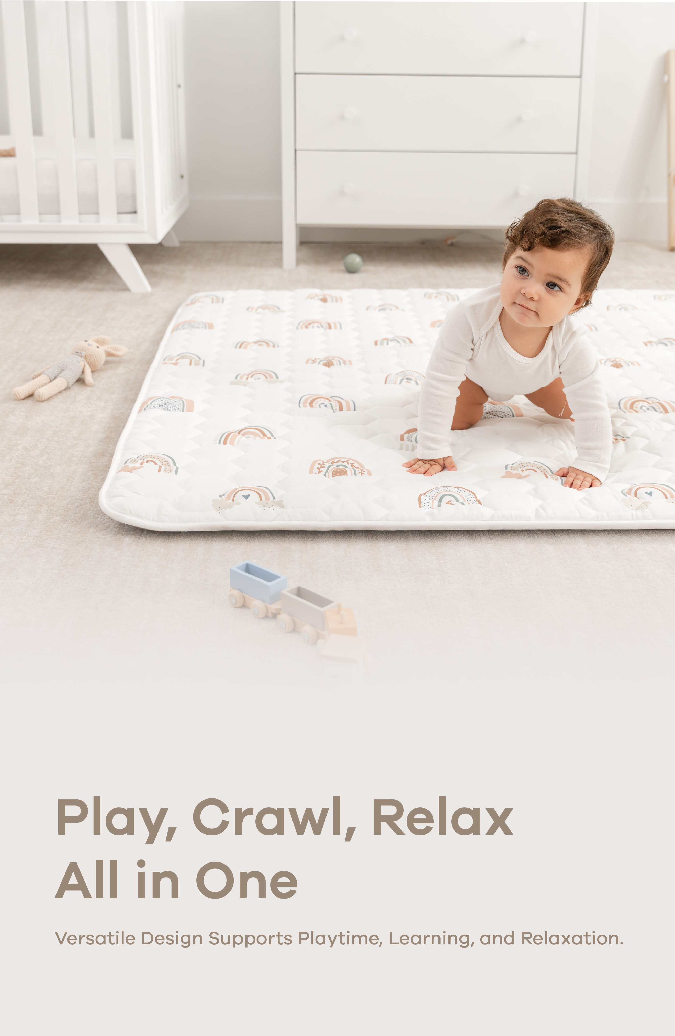 Comfy Cubs Premium Play Mat with Non-Slip Bottom, Square 56x56 inches ...