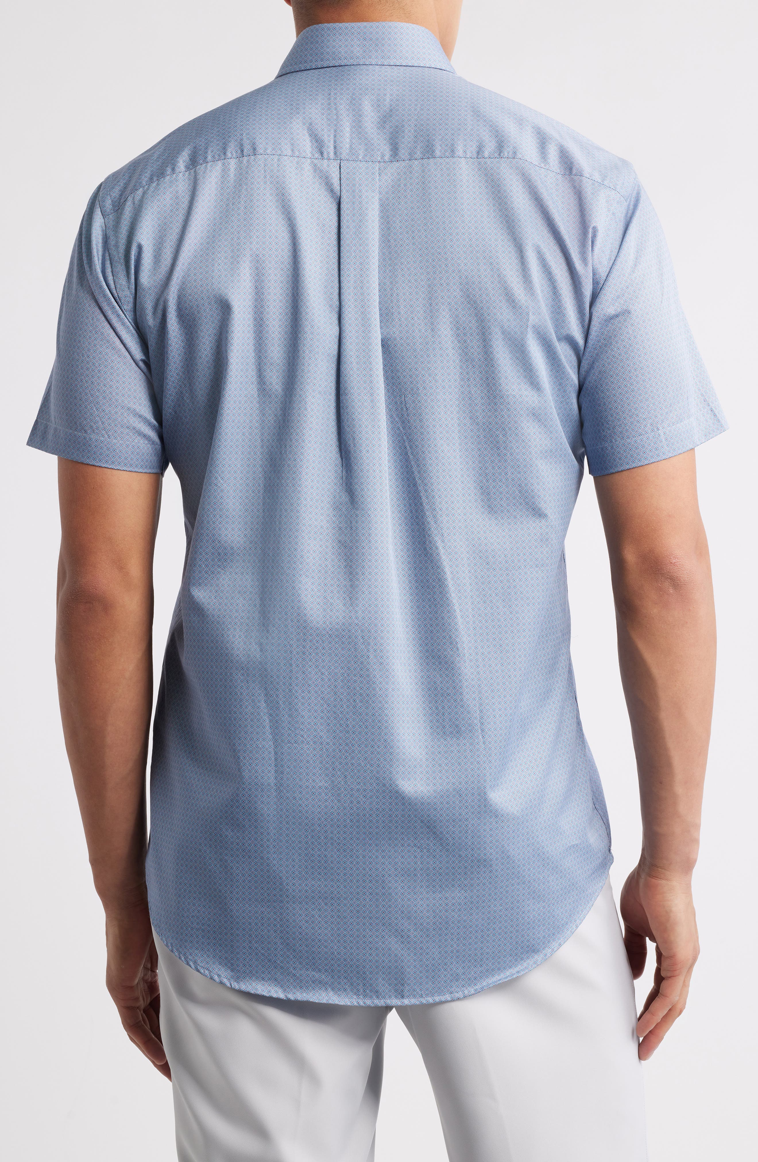 Peter Millar Keith Geometric Print Short Sleeve Button-Down Shirt ...
