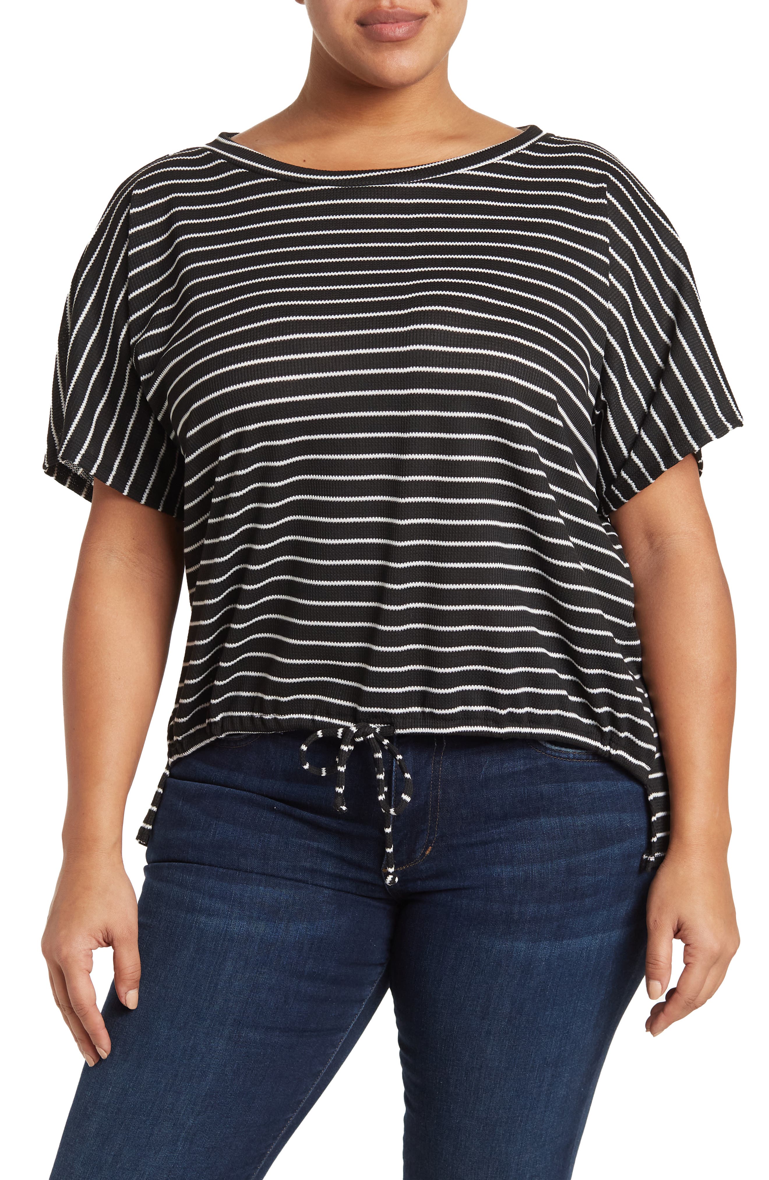 Forgotten Grace Stripe Drawstring Waist Top | Nordstromrack