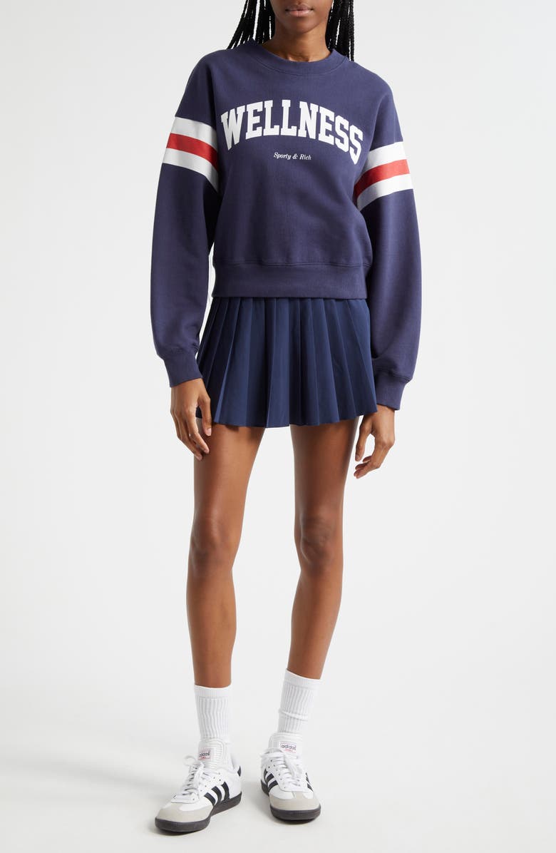 Sporty & Rich Serif Logo Pleated Miniskirt | Nordstromrack