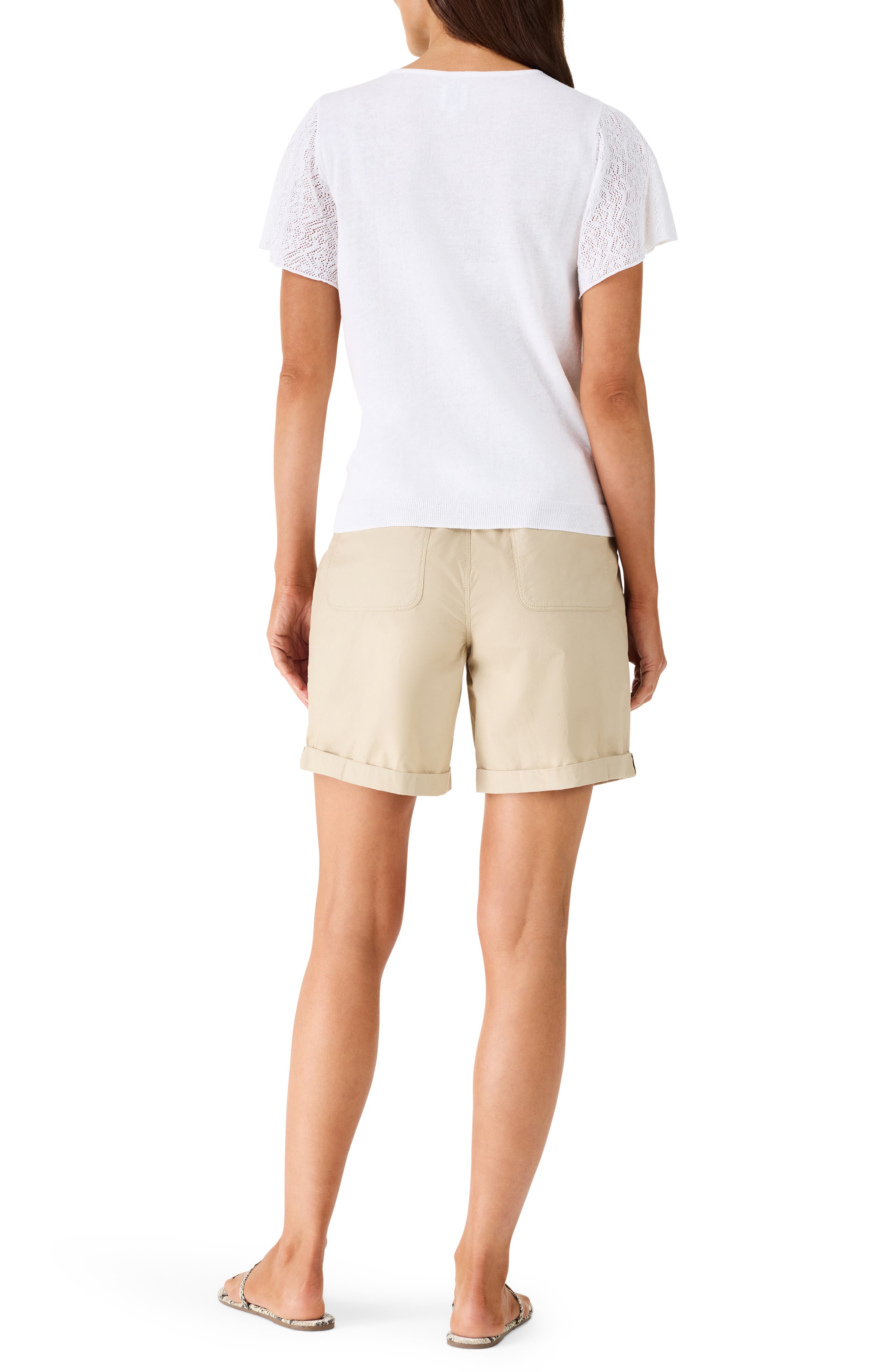 NIC+ZOE Pointelle Sleeve Sweater | Nordstromrack