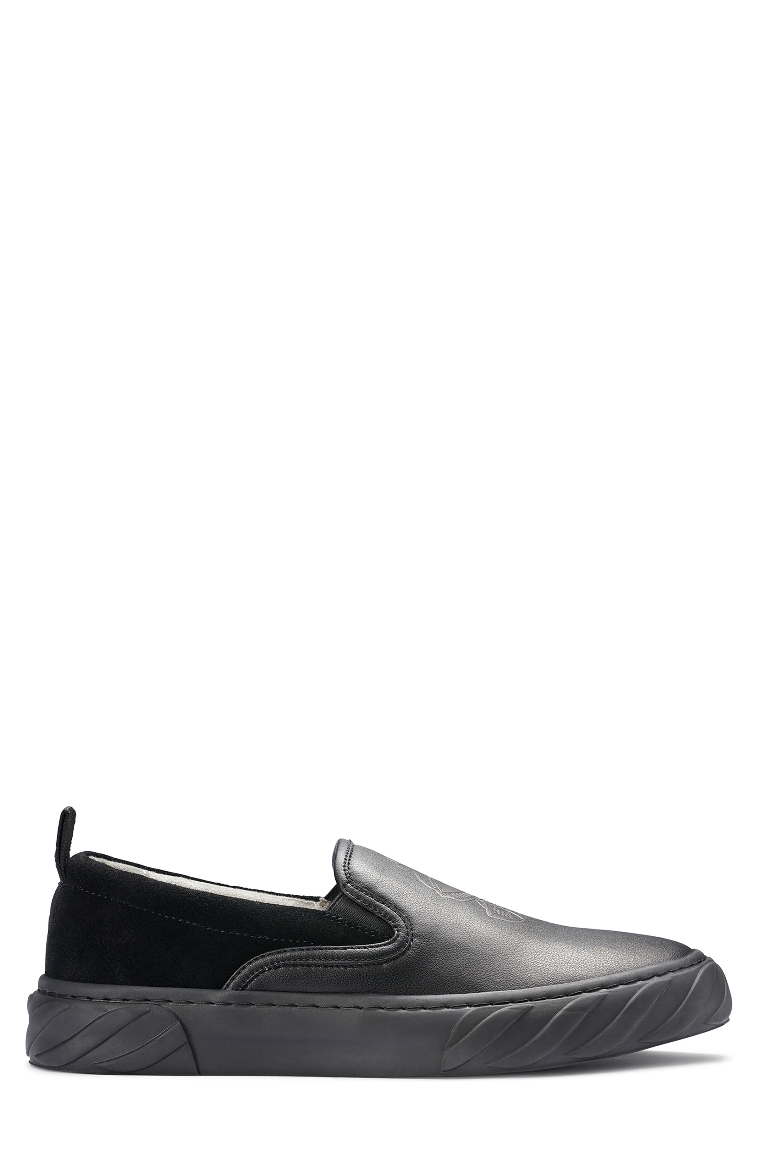 KARL LAGERFELD PARIS Recycled Leather Logo Slip-ons (Men) | Nordstromrack