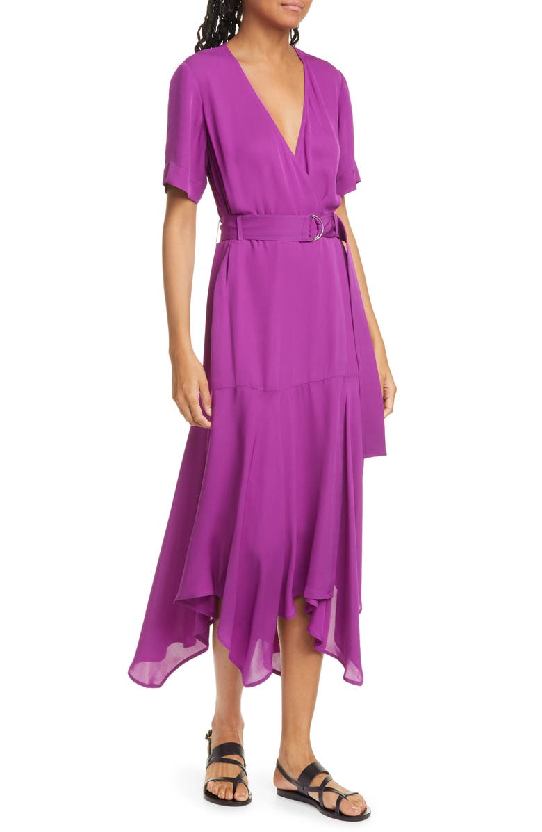 A.L.C. Claire Handkerchief Hem Silk Wrap Dress | Nordstromrack