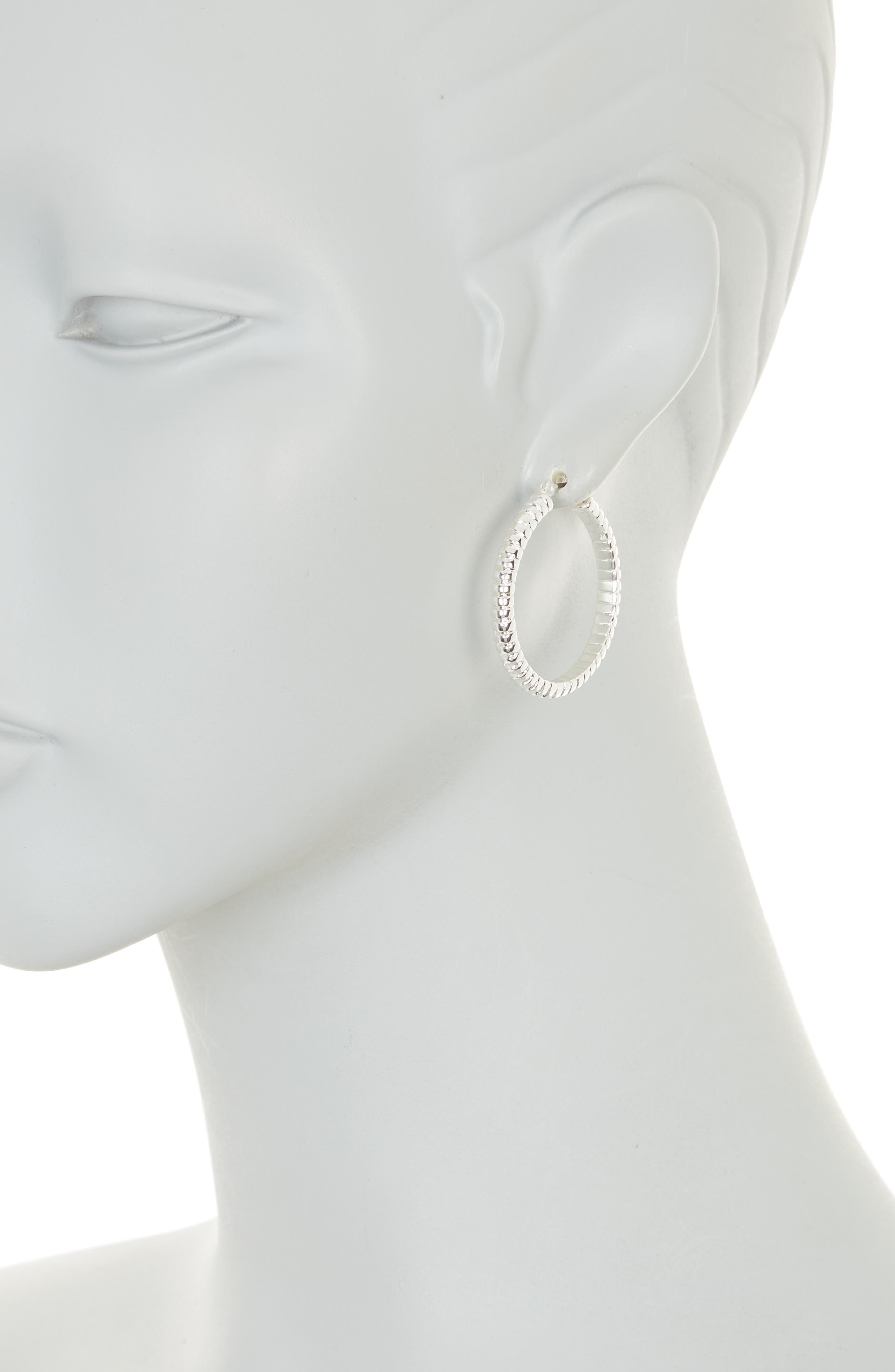 Anne Klein Omega Textured Hoop Earrings (Women) | Nordstromrack