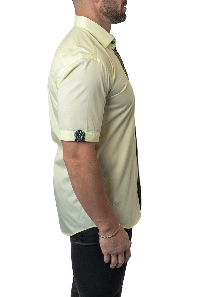 Galileo Calamansi Yellow Contemporary Fit Short Sleeve Button-Up Shirt ...