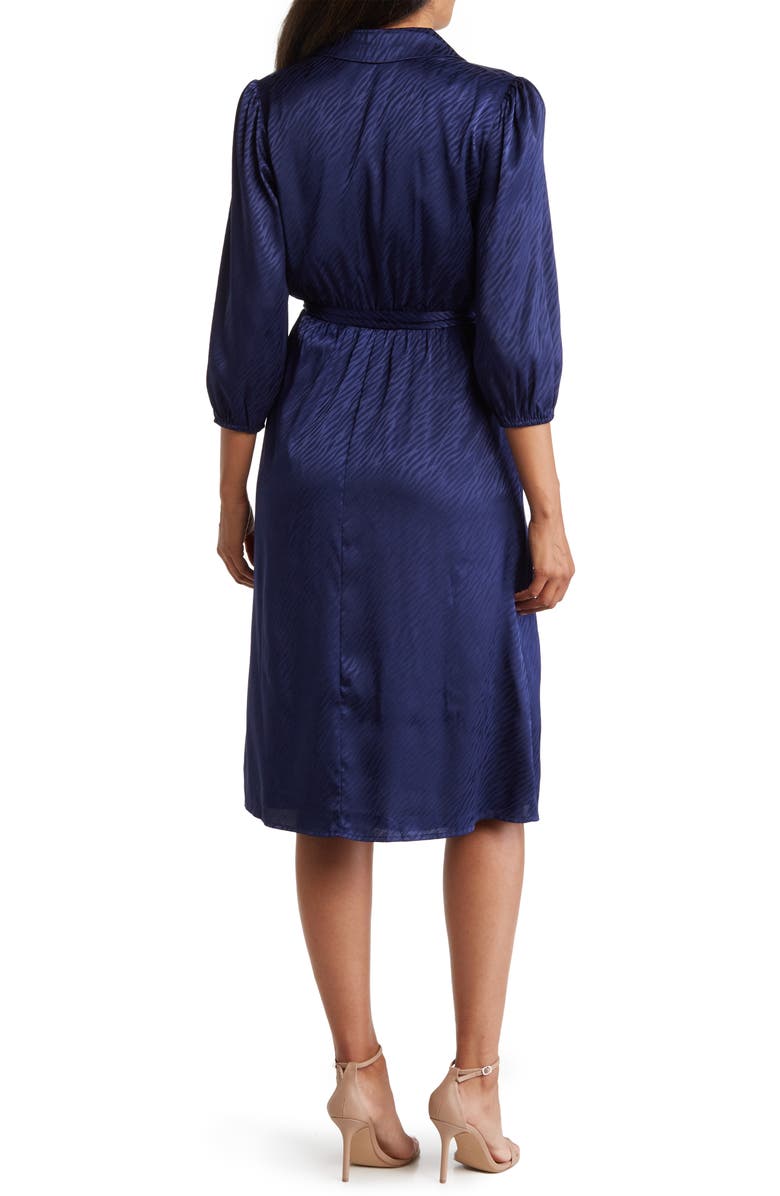 Collective Concepts Zebra Jacquard Tie Waist Midi Dress | Nordstromrack