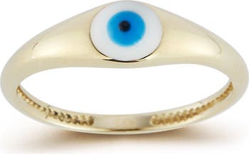 Ember Fine Jewelry 14K Gold Enamel Evil Eye Ring - Size 6 | Nordstromrack