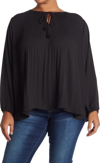 DR2 by Daniel Rainn Daniel Rainn Pleated Tassel Neck Blouse | Nordstromrack