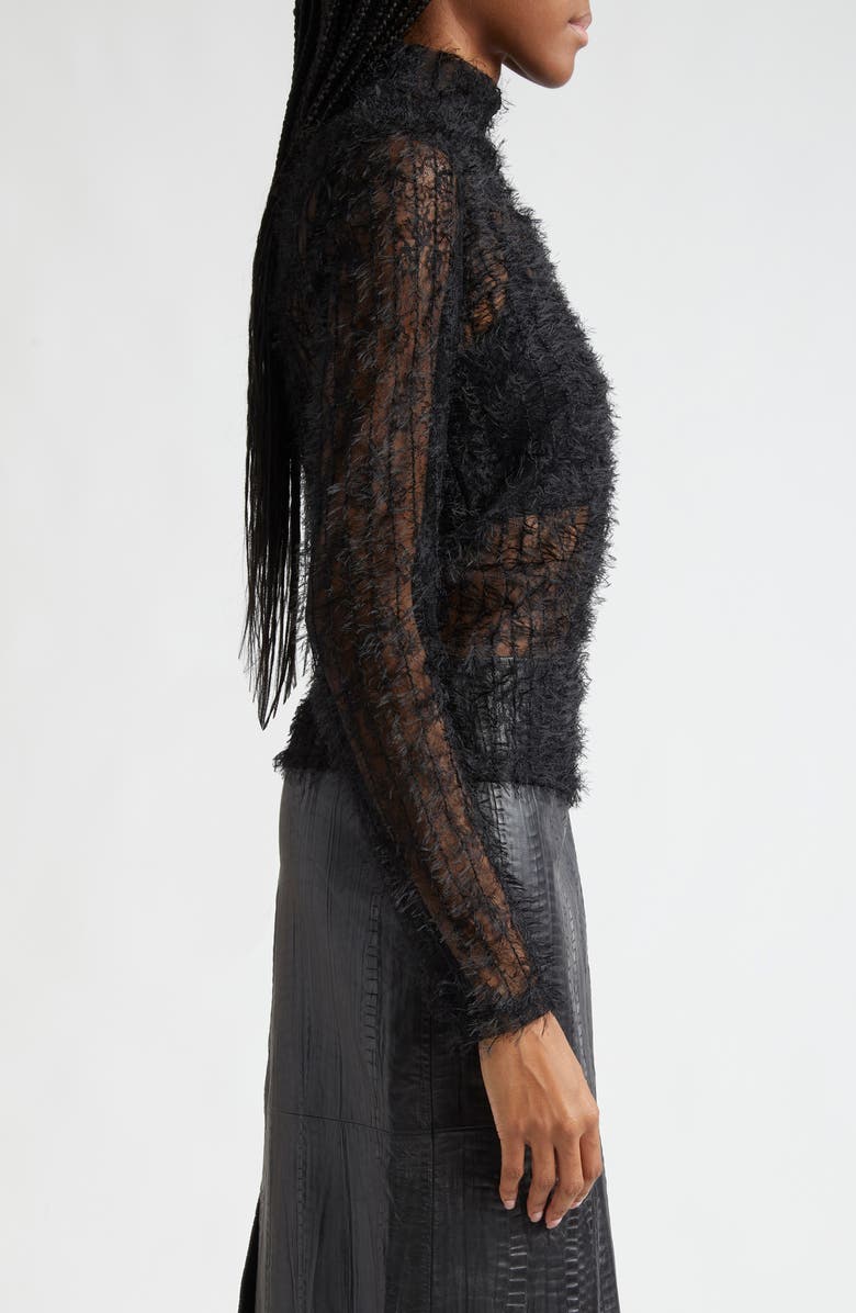Róhe Texture Sheer High Neck Lace Top | Nordstromrack