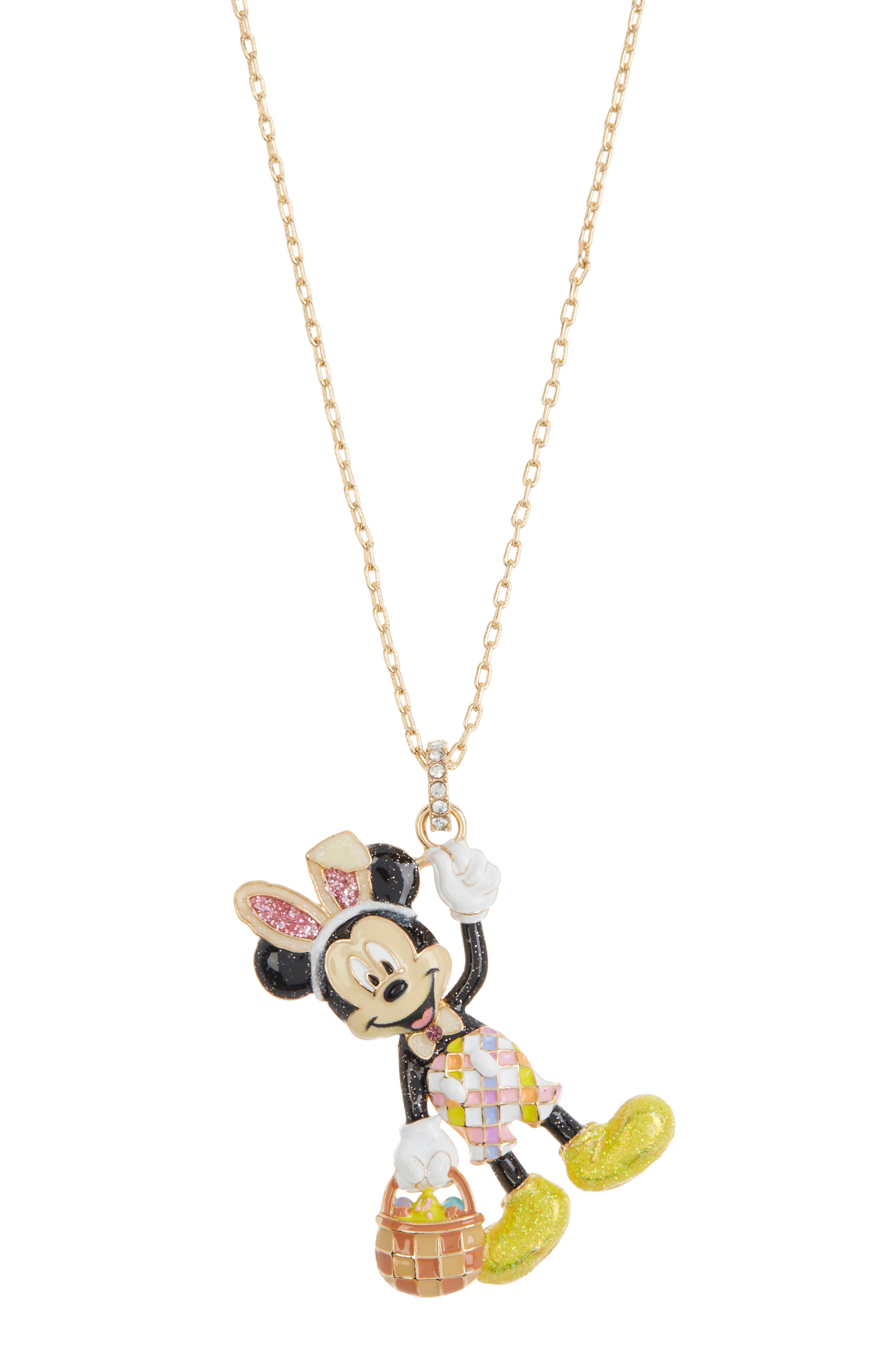 Mickey Mouse Crystal Easter Bunny Pendant Necklace (Women) | Nordstromrack