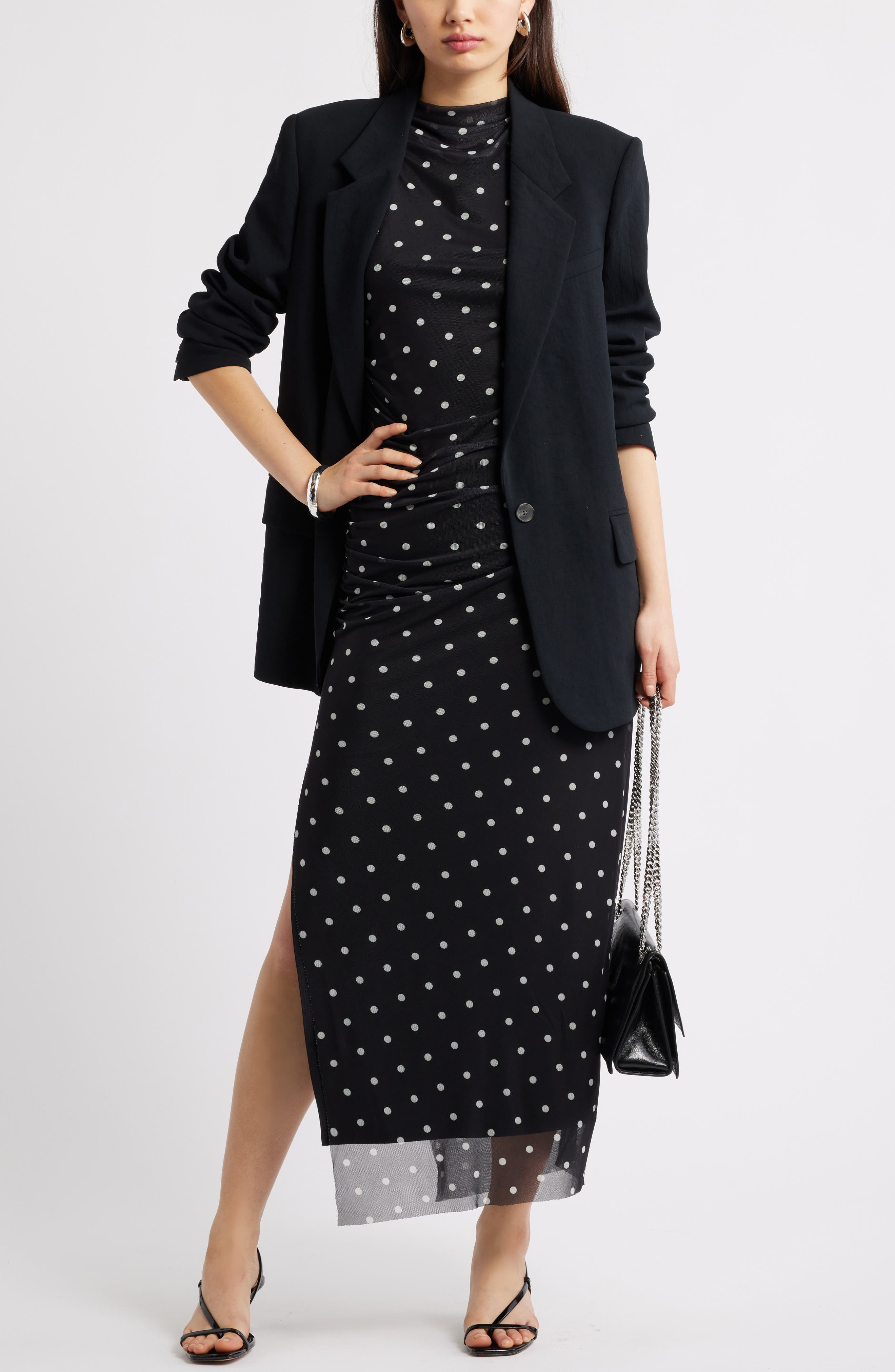Open Edit Mesh Body-Con Maxi Dress | Nordstrom
