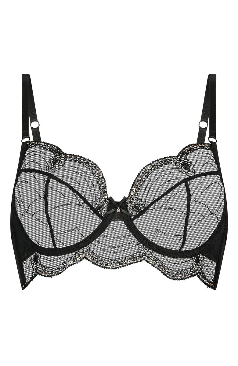 Hunkemöller Ruby Embellished Embroidered Mesh Underwire Bra | Nordstromrack