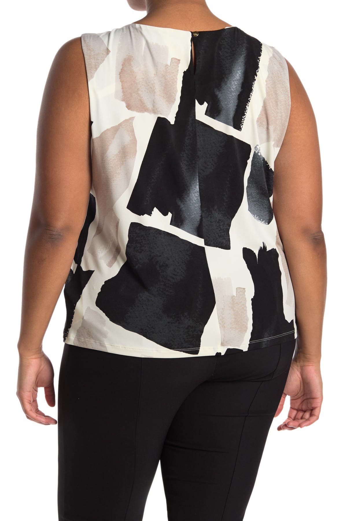 Calvin Klein Pleated Neck Abstract Print Tank | Nordstromrack