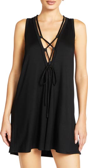 Robin Piccone Ava Lace-Up Cover-Up Tunic | Nordstrom