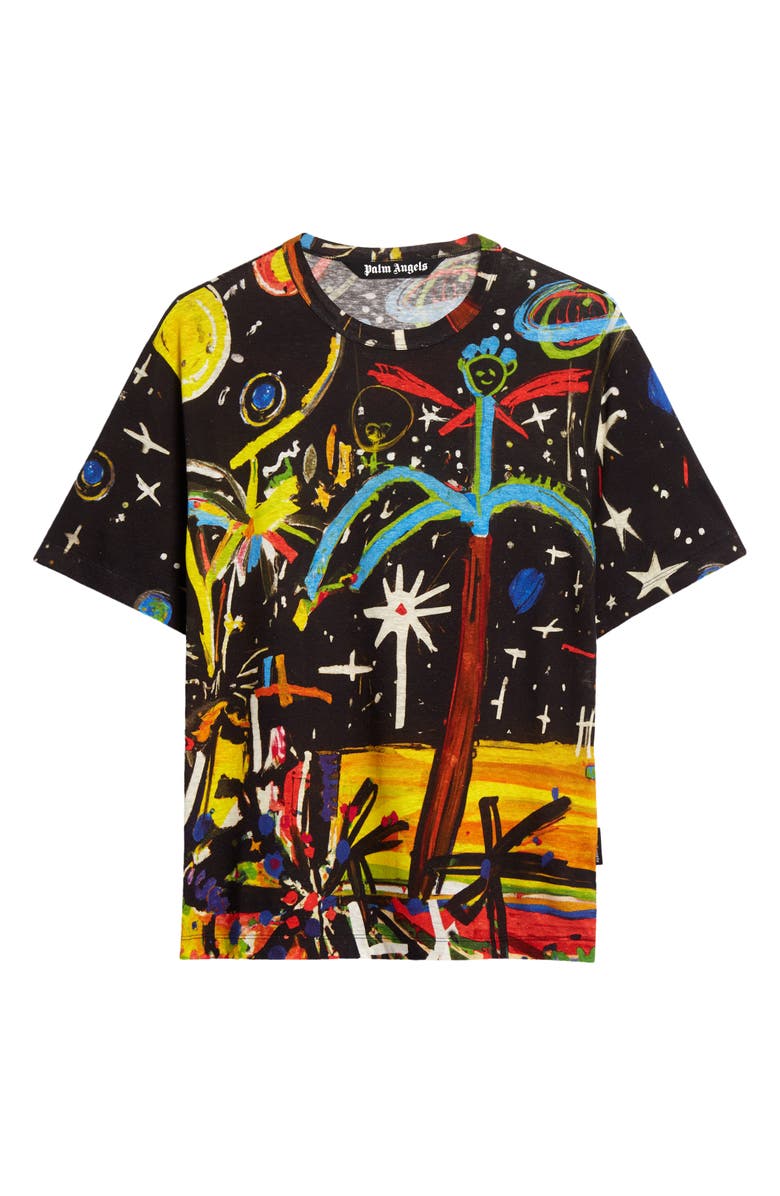 Palm Angels Starry Night Linen & Cotton T-Shirt | Nordstromrack