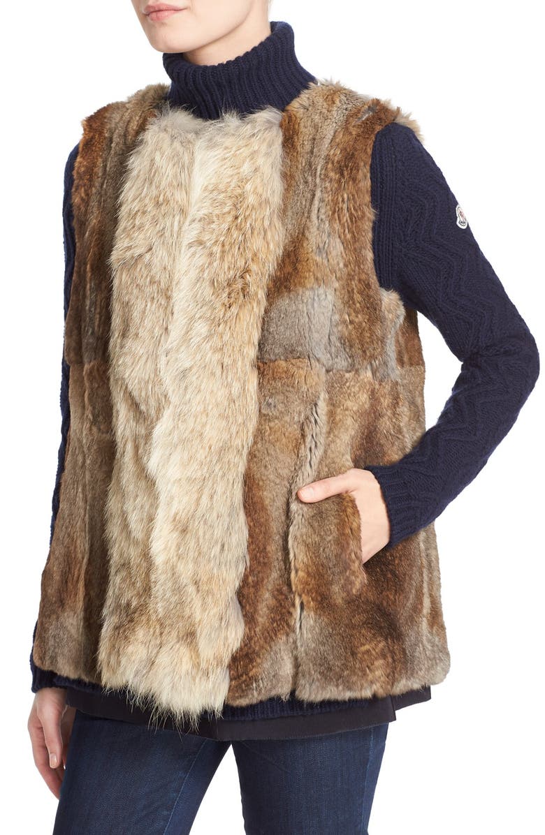 Moncler 'Margarita' Down Jacket with Removable Genuine Coyote Collar ...