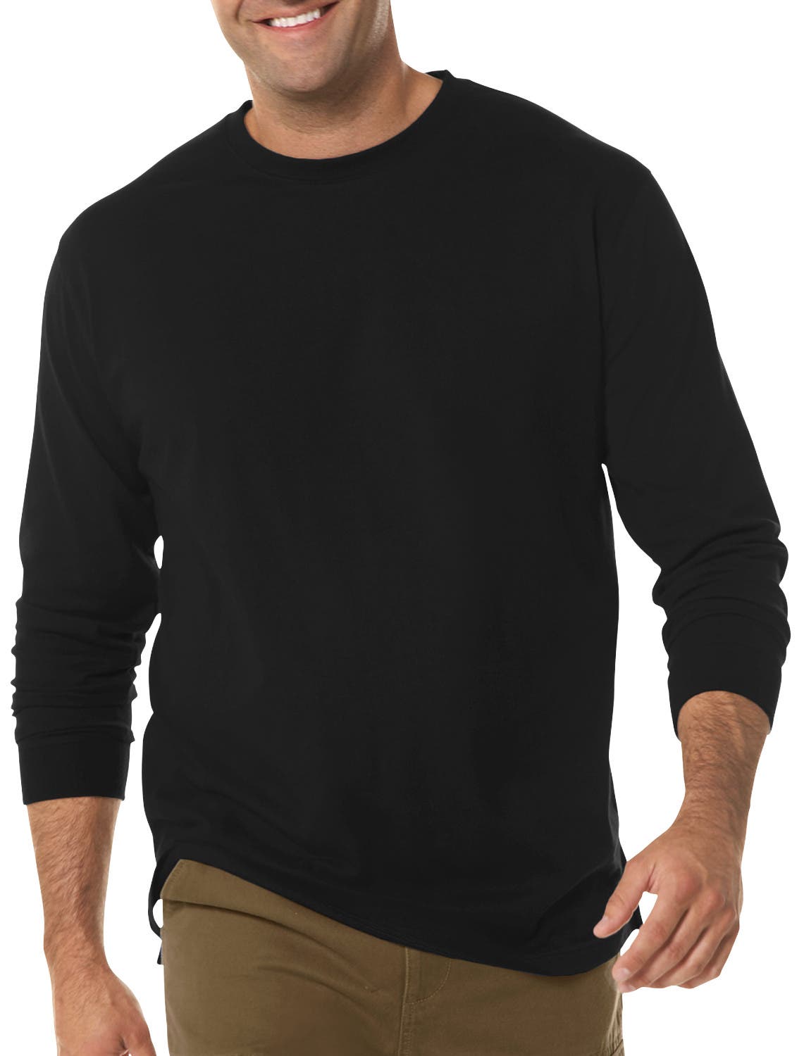 Harbor Bay by DXL Big & Tall Moisture-Wicking Long-Sleeve T-Shirt ...