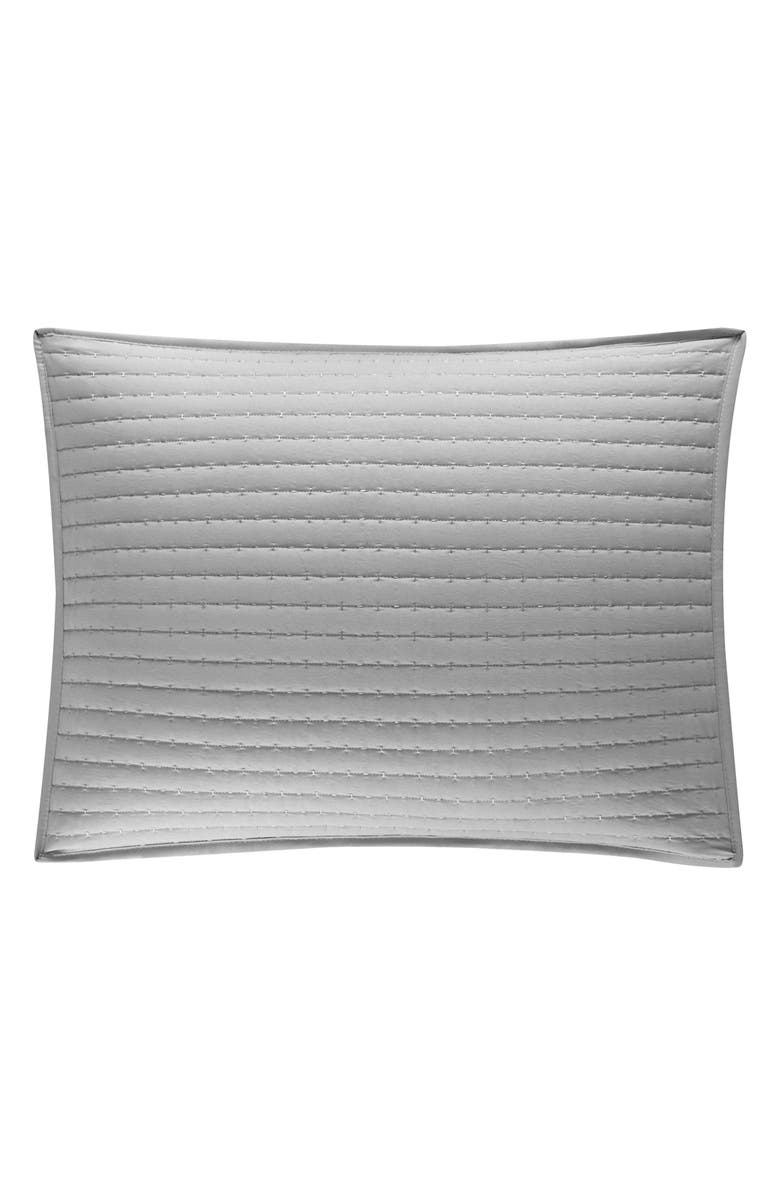 CHIC Xander Grey Solid Square Microfiber Quilt & Sheets Set - King Size ...