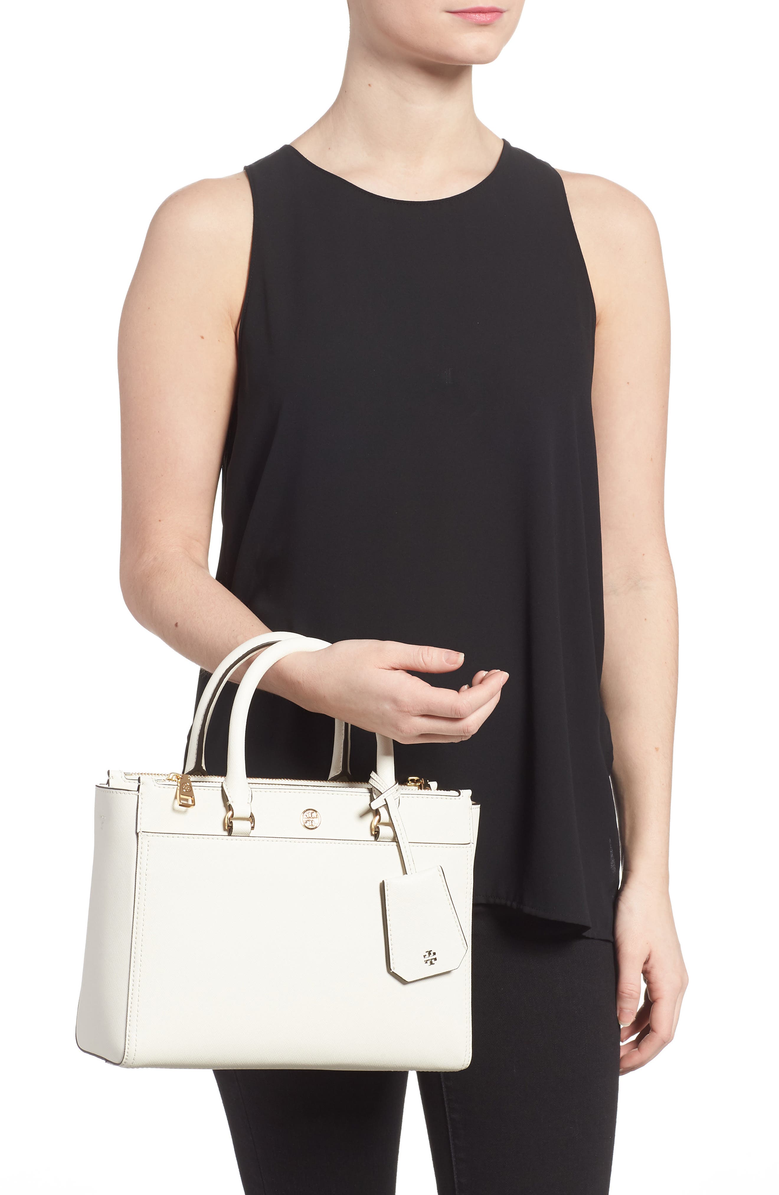 Tory Burch Small Robinson Double-Zip Leather Tote | Nordstrom