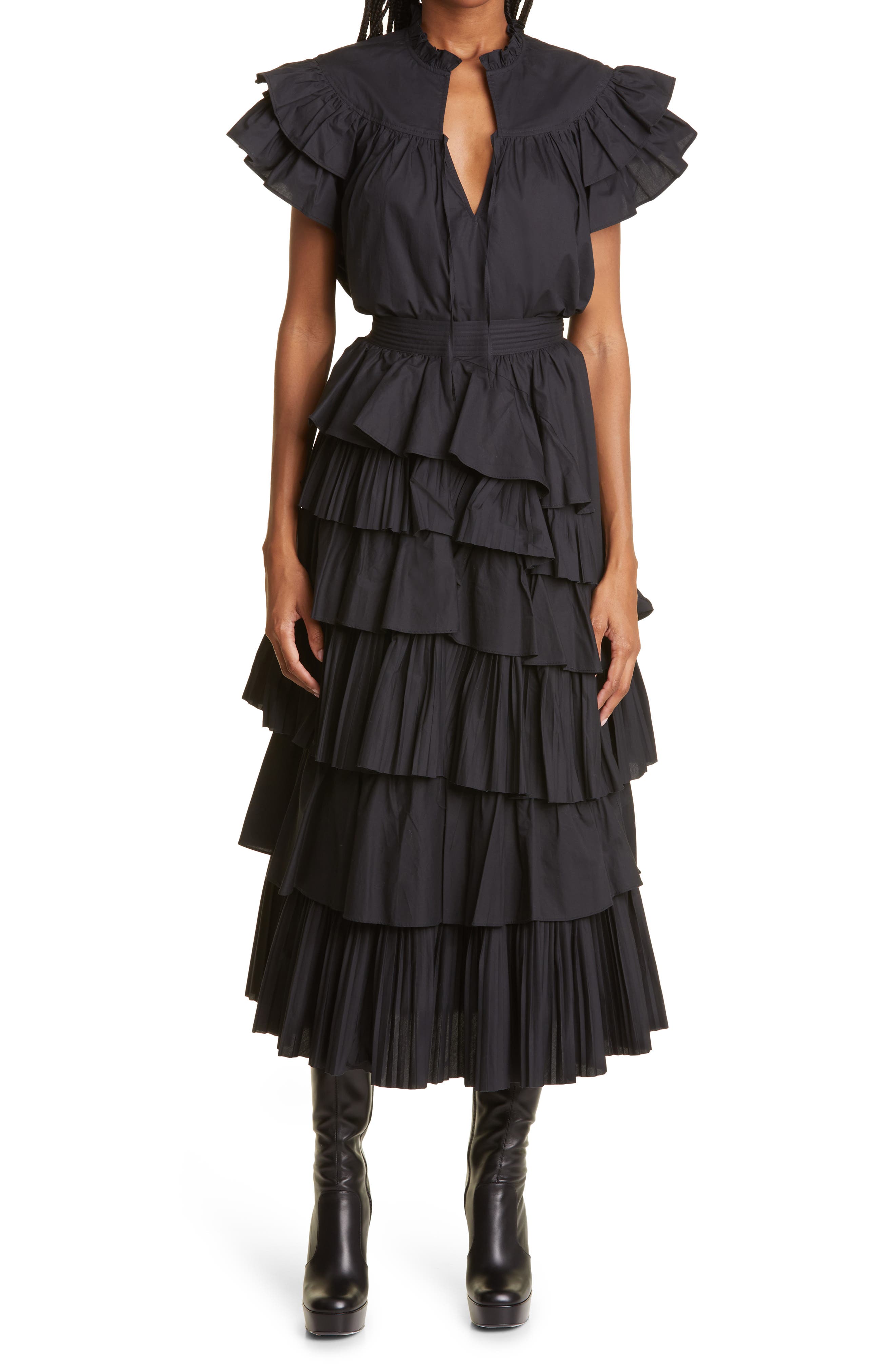 Ulla Johnson Letty Ruffle Sleeve Cotton Top | Nordstrom