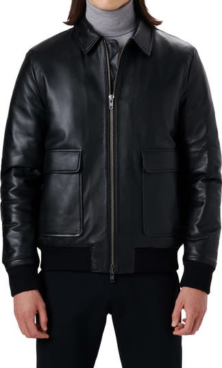 Bugatchi Leather Bomber Jacket | Nordstrom