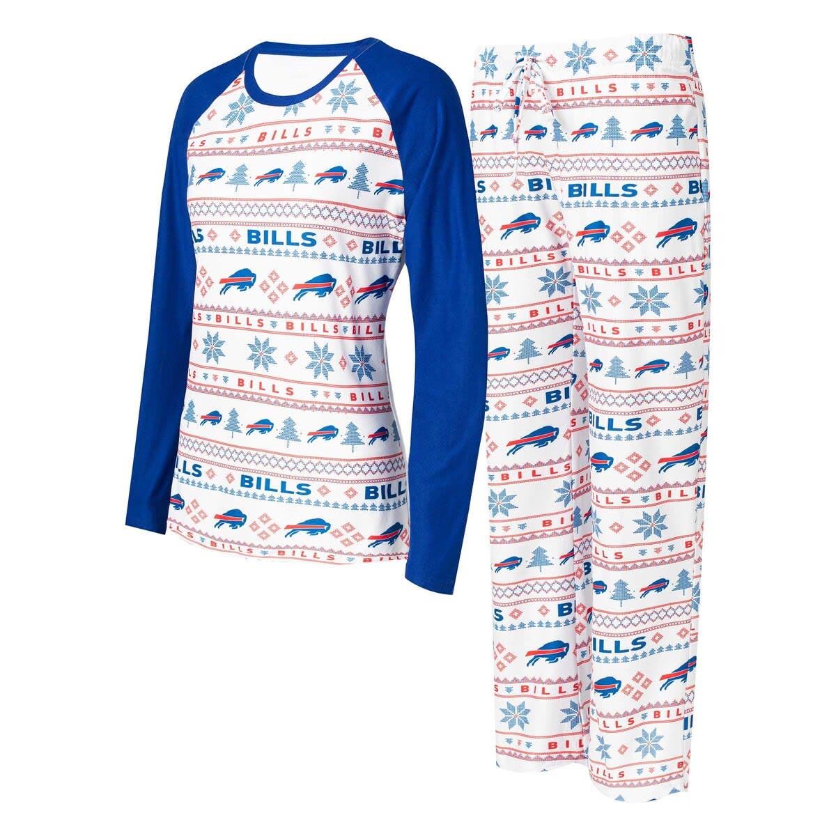CONCEPTS SPORT Women's Concepts Sport White/Royal Buffalo Bills Tinsel ...