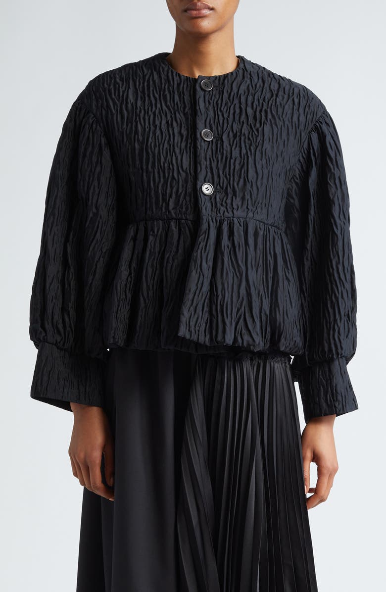 Noir Kei Ninomiya Floating Jacquard Peplum Top | Nordstrom