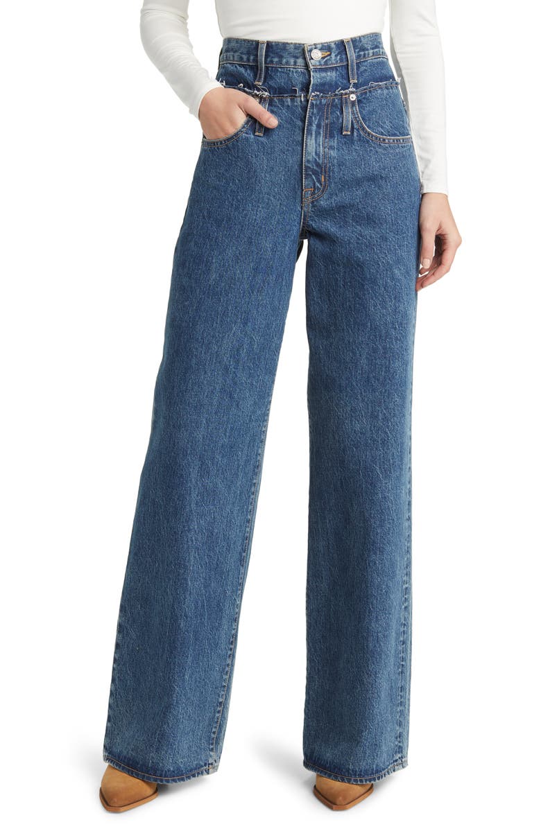 SLVRLAKE Re-Worked Double High Waist Organic Cotton Wide Leg Jeans ...